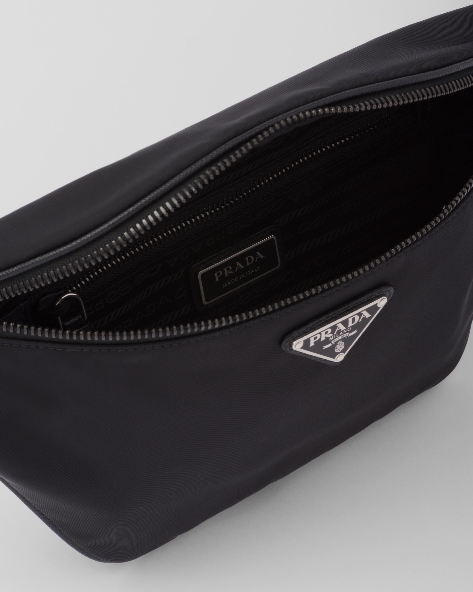 Black Re-nylon And Saffiano Leather Belt Bag | PRADA