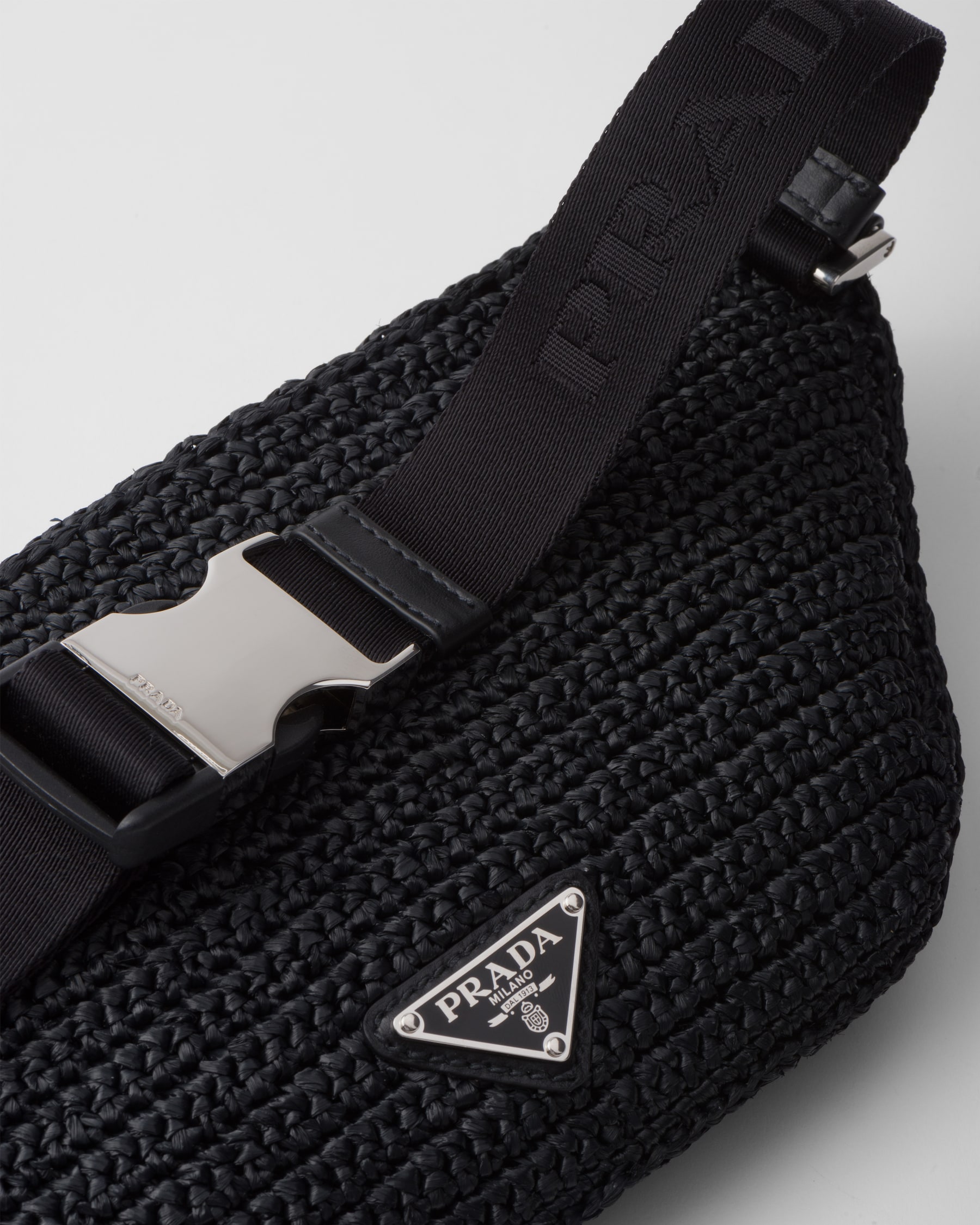 Black Crochet Belt Bag | PRADA