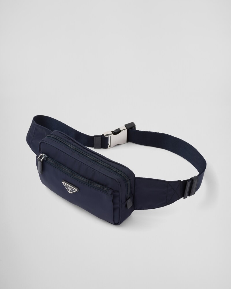 Navy Re-nylon And Saffiano Leather Belt Bag | PRADA