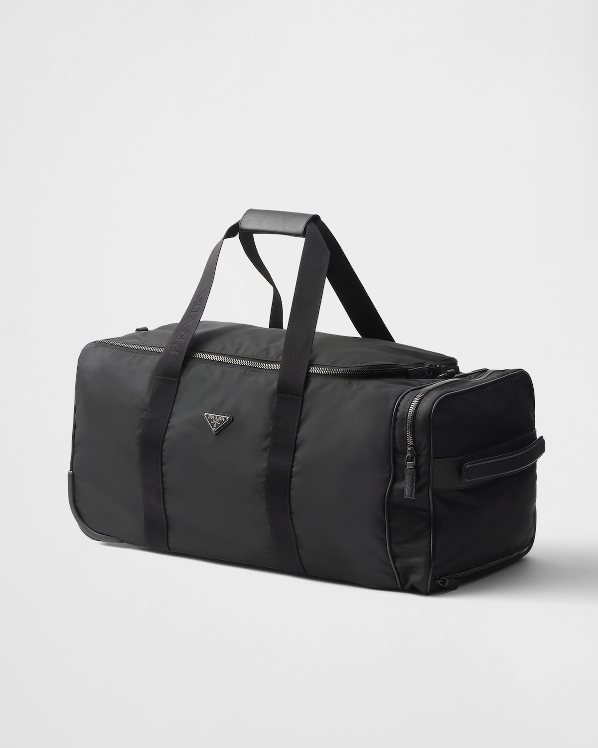 Black Re-nylon And Saffiano Leather Trolley | PRADA