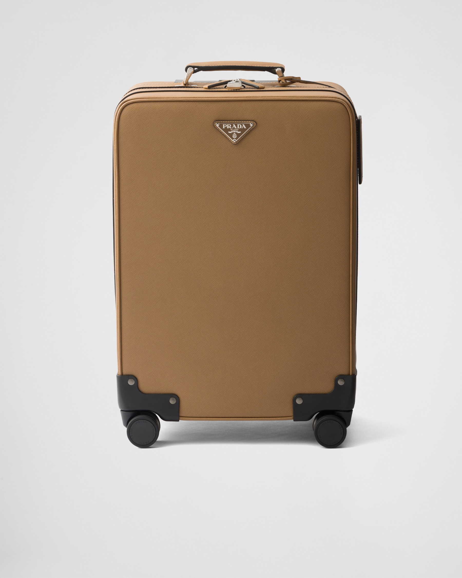 Caramel Saffiano Leather Trolley | PRADA