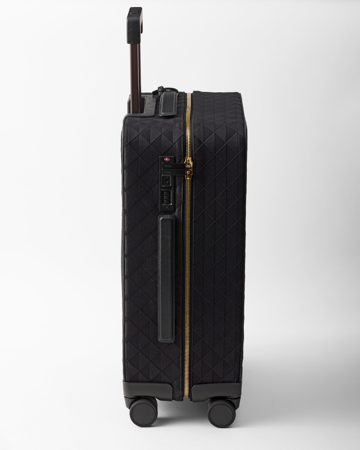 Black Embroidered Fabric Trolley | PRADA