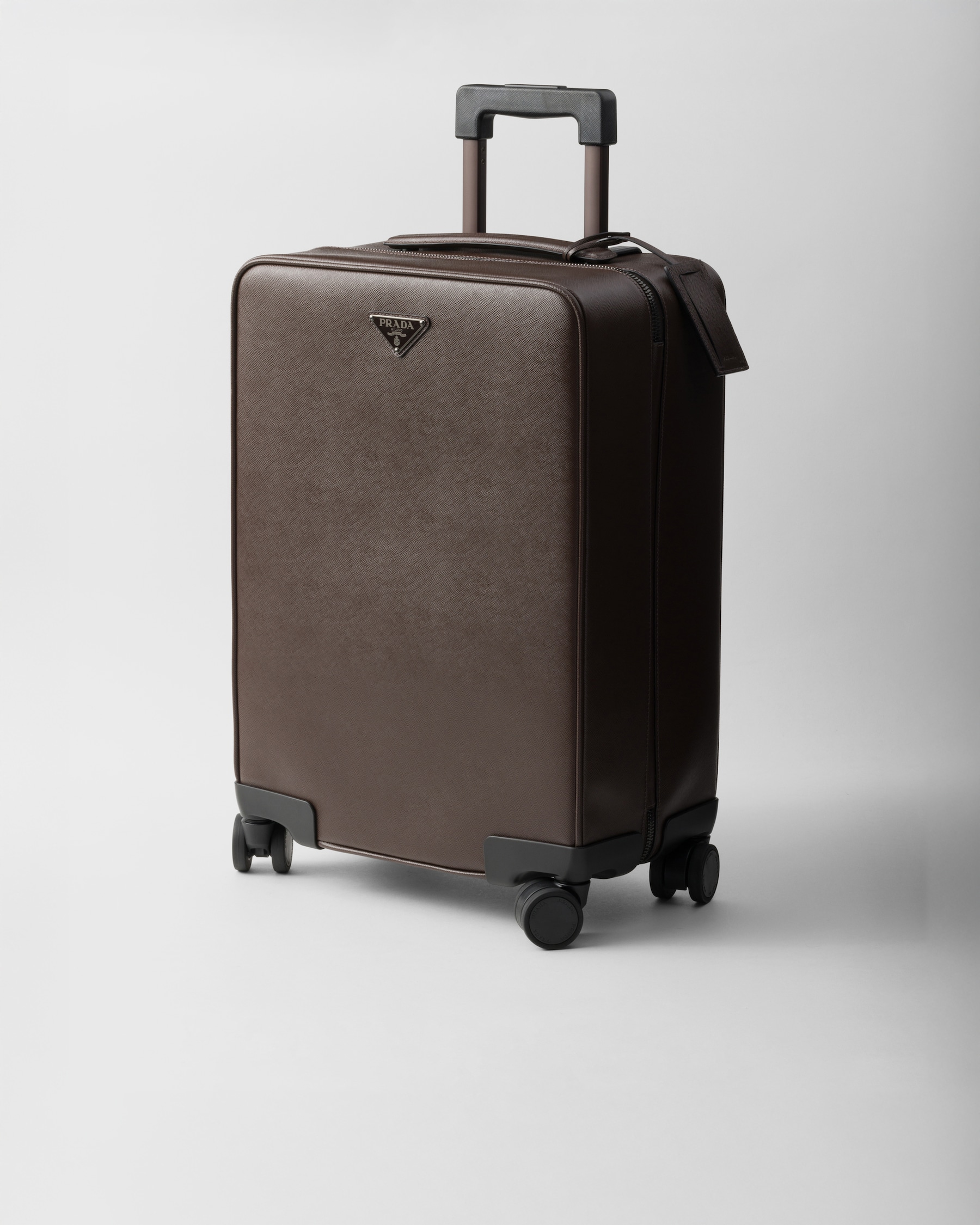 Coffee Saffiano Leather Trolley | PRADA
