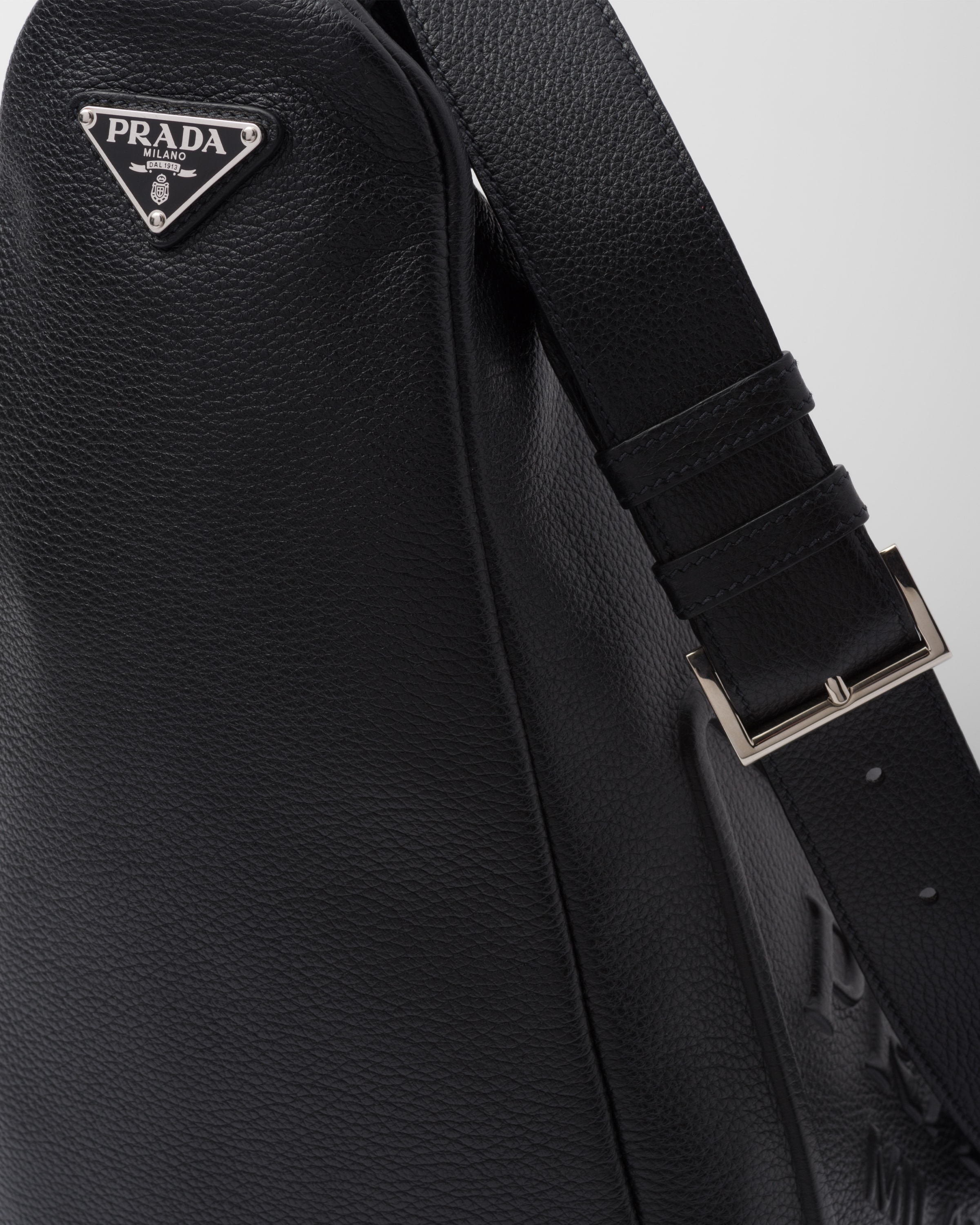 Black Large leather Prada Triangle bag | Prada