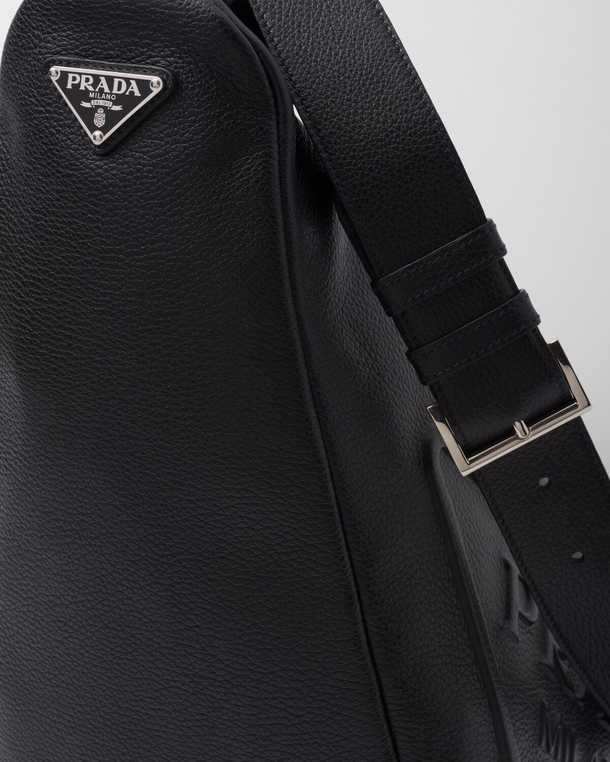 Black Large Leather Prada Triangle Bag | PRADA