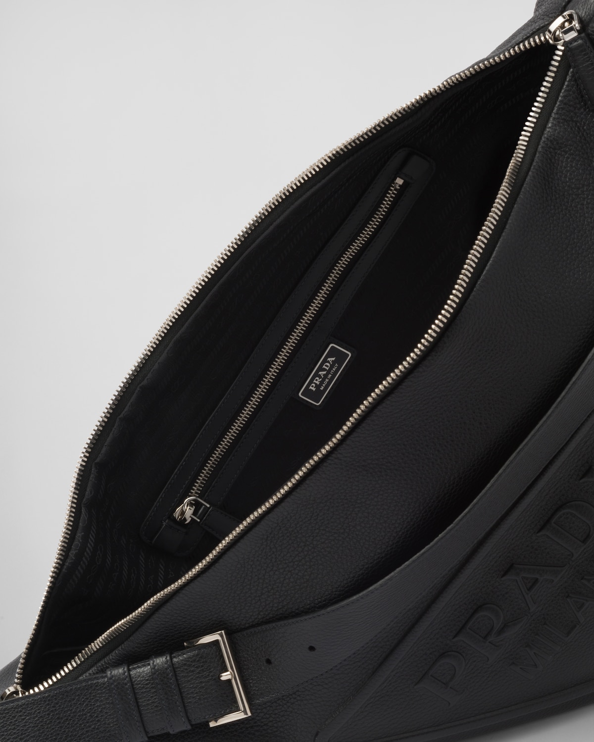 Black Large Leather Prada Triangle Bag | PRADA