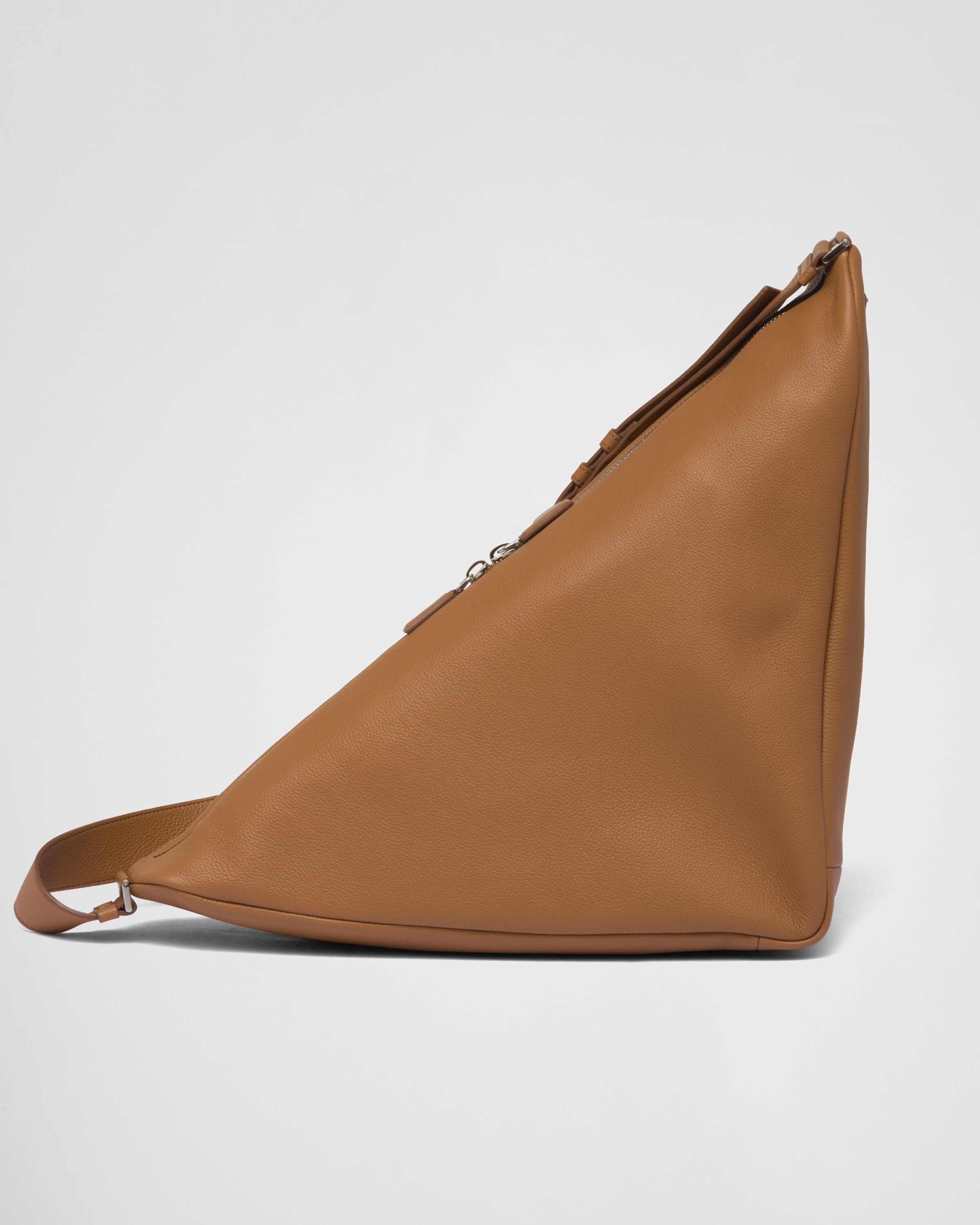 Caramel Large Leather Prada Triangle Bag | PRADA