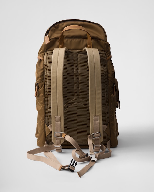 Cork Beige Re-nylon And Leather Backpack | PRADA