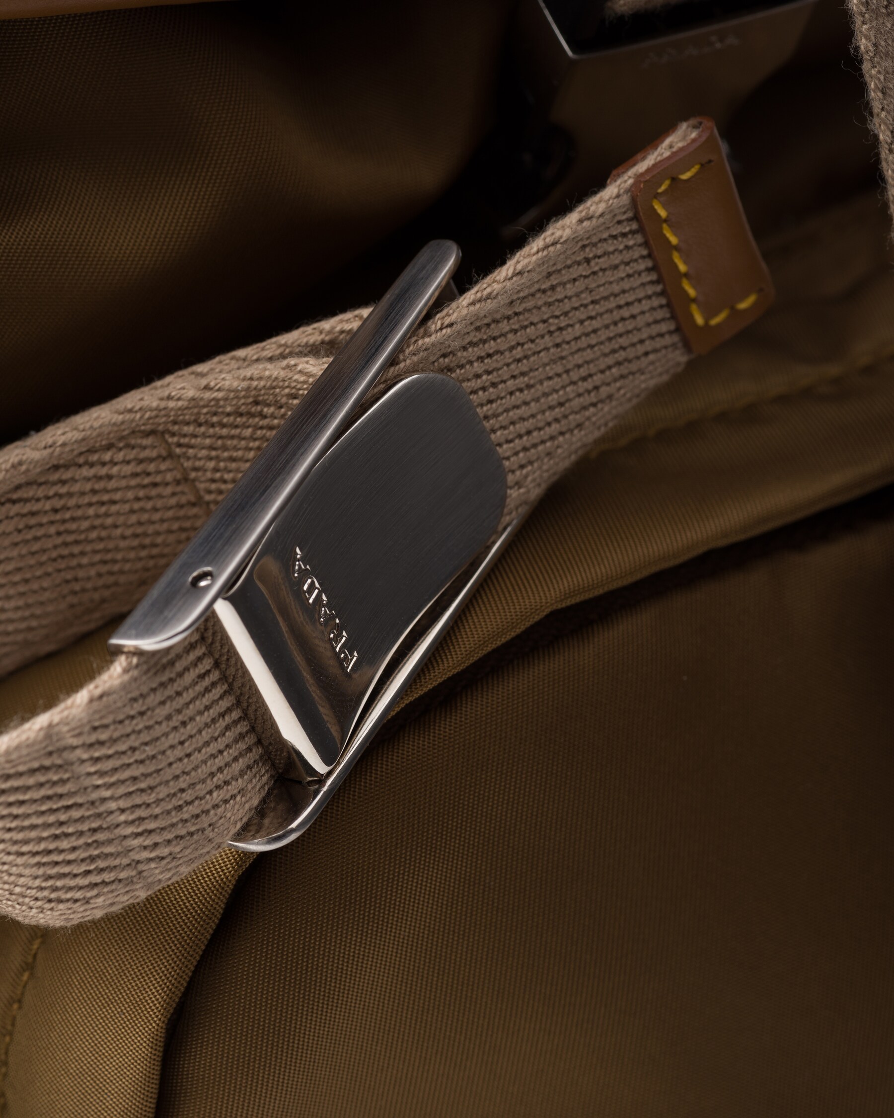 Cork Beige Re-nylon And Leather Backpack | PRADA