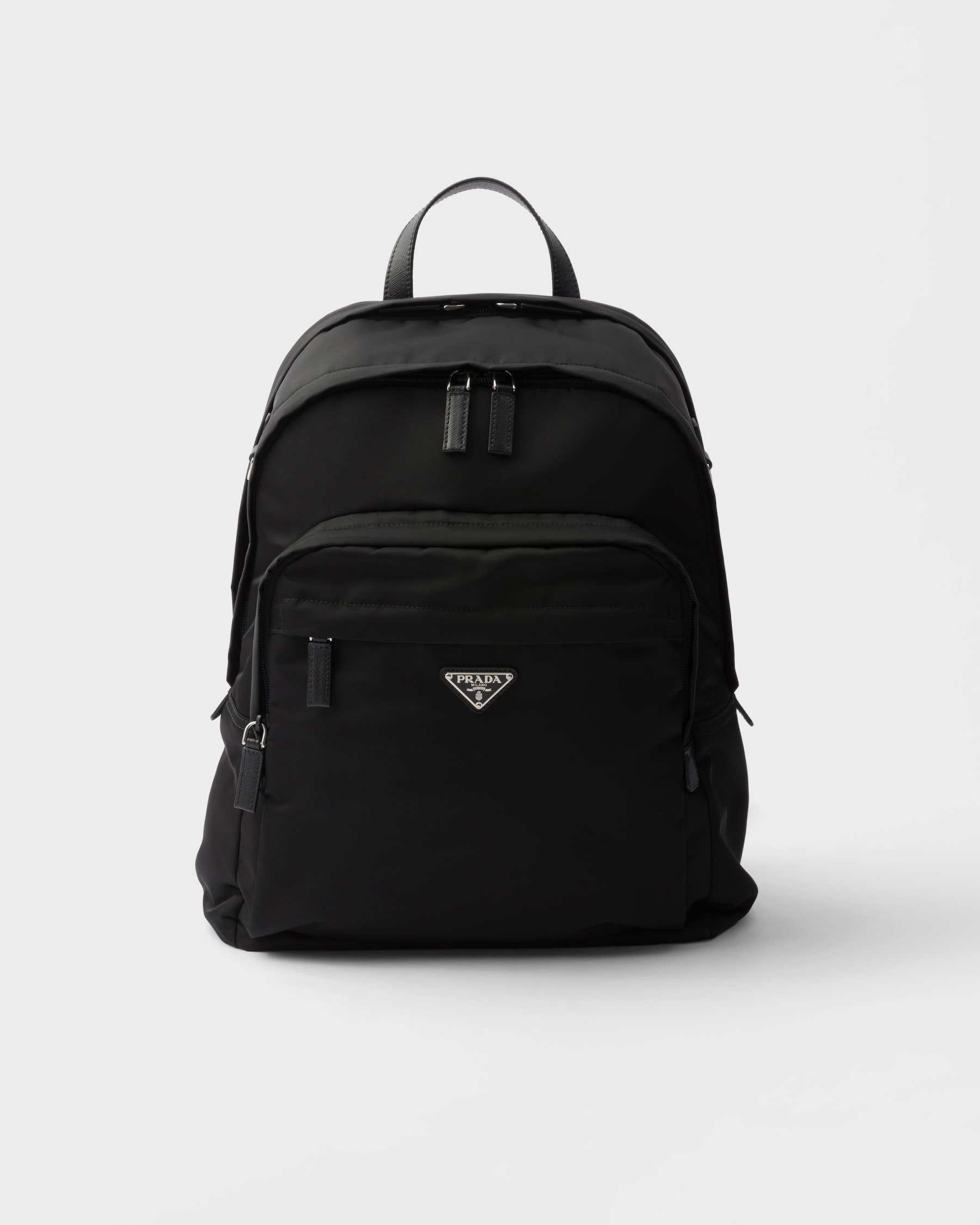Black Re-nylon And Saffiano Leather Backpack | PRADA