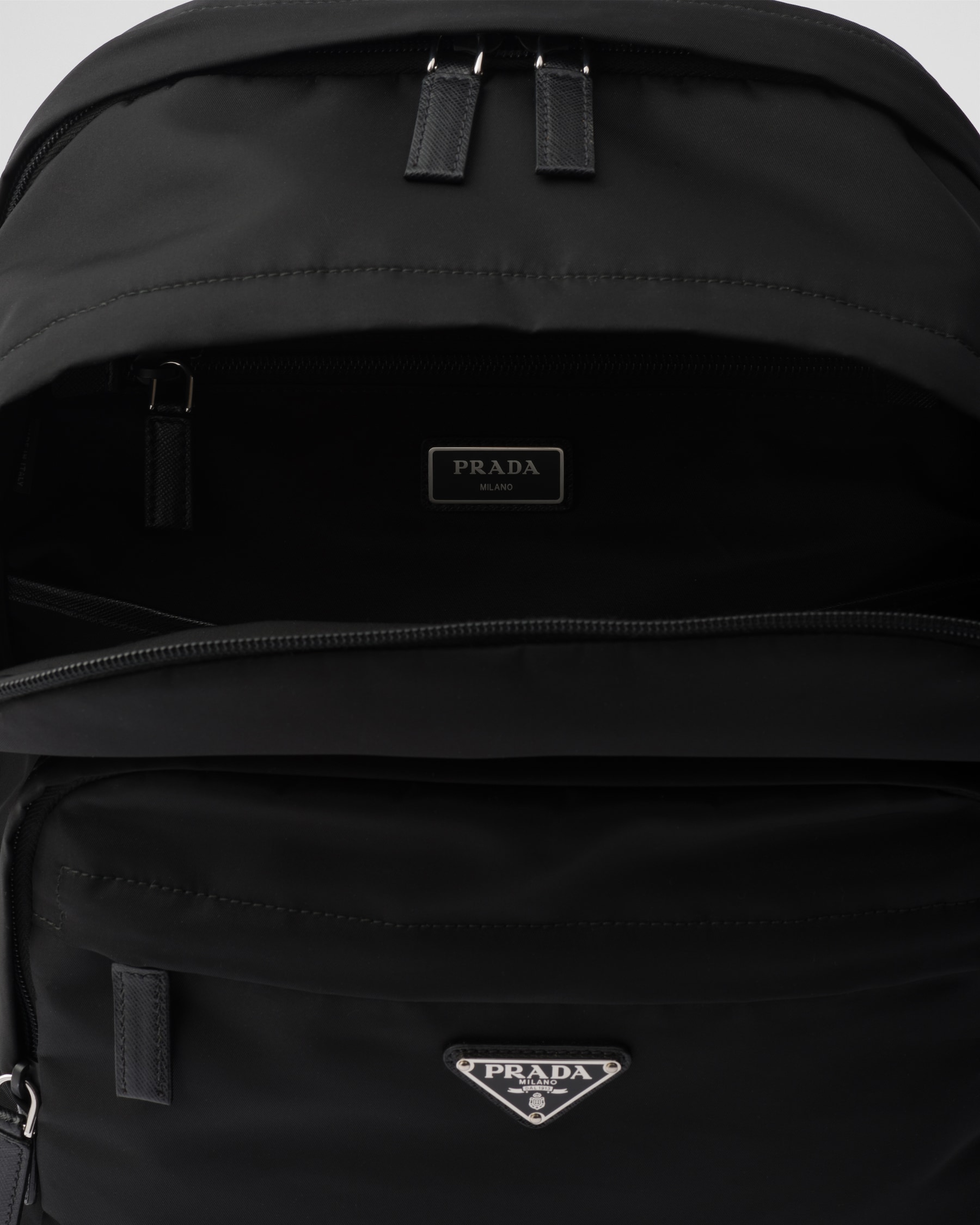 Black Re-nylon And Saffiano Leather Backpack | PRADA