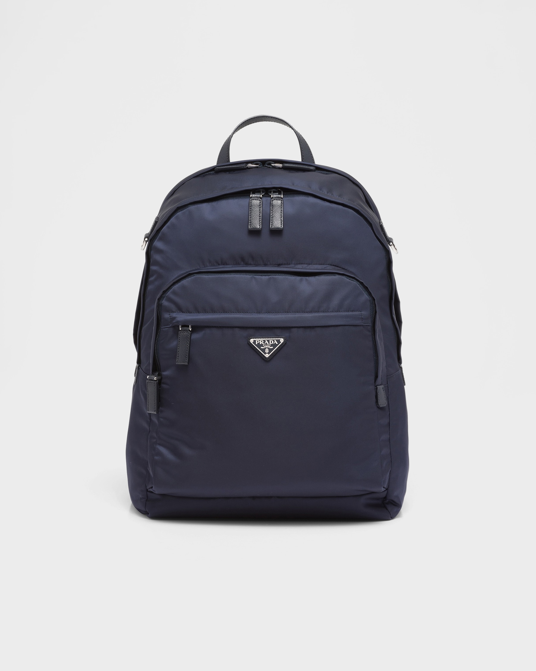 Navy Re-nylon And Saffiano Leather Backpack | PRADA - United Kingdom
