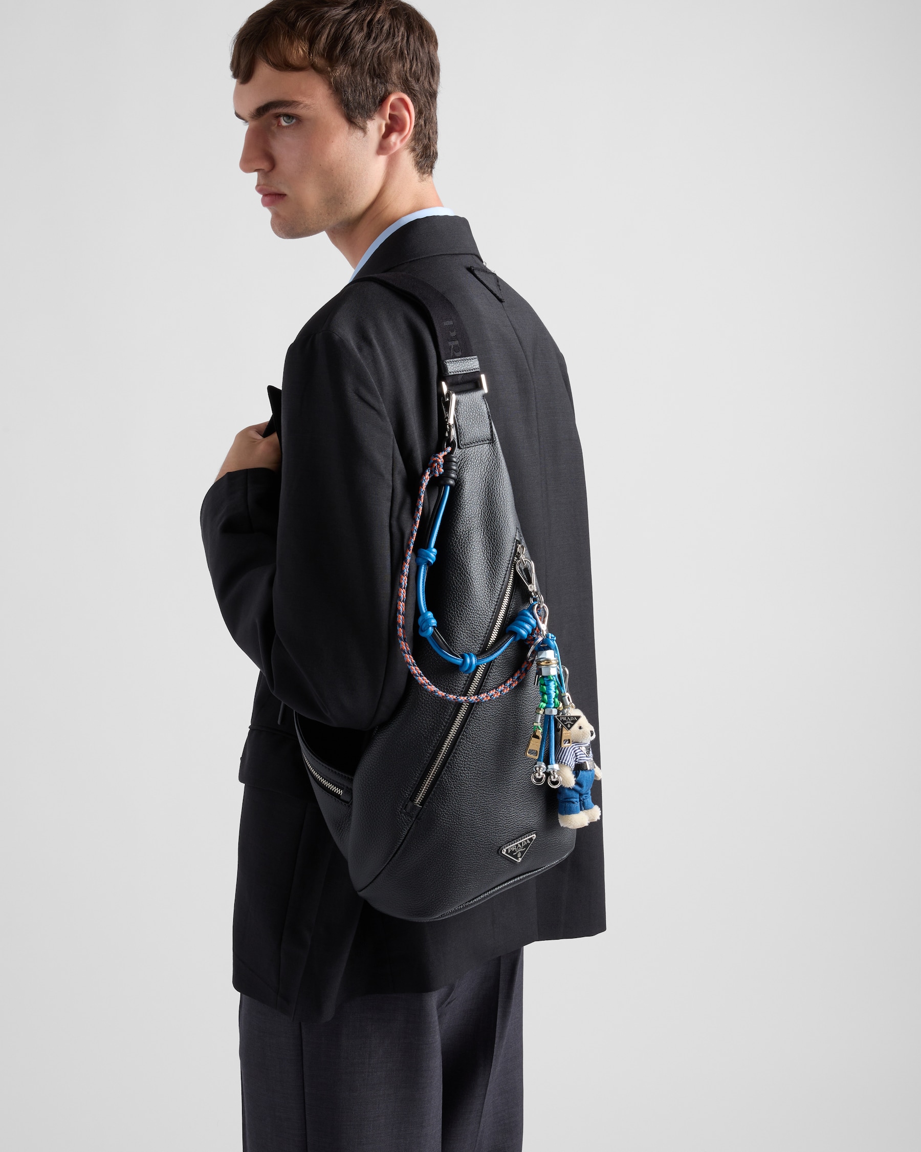 Black Prada Cross Leather Bag | PRADA