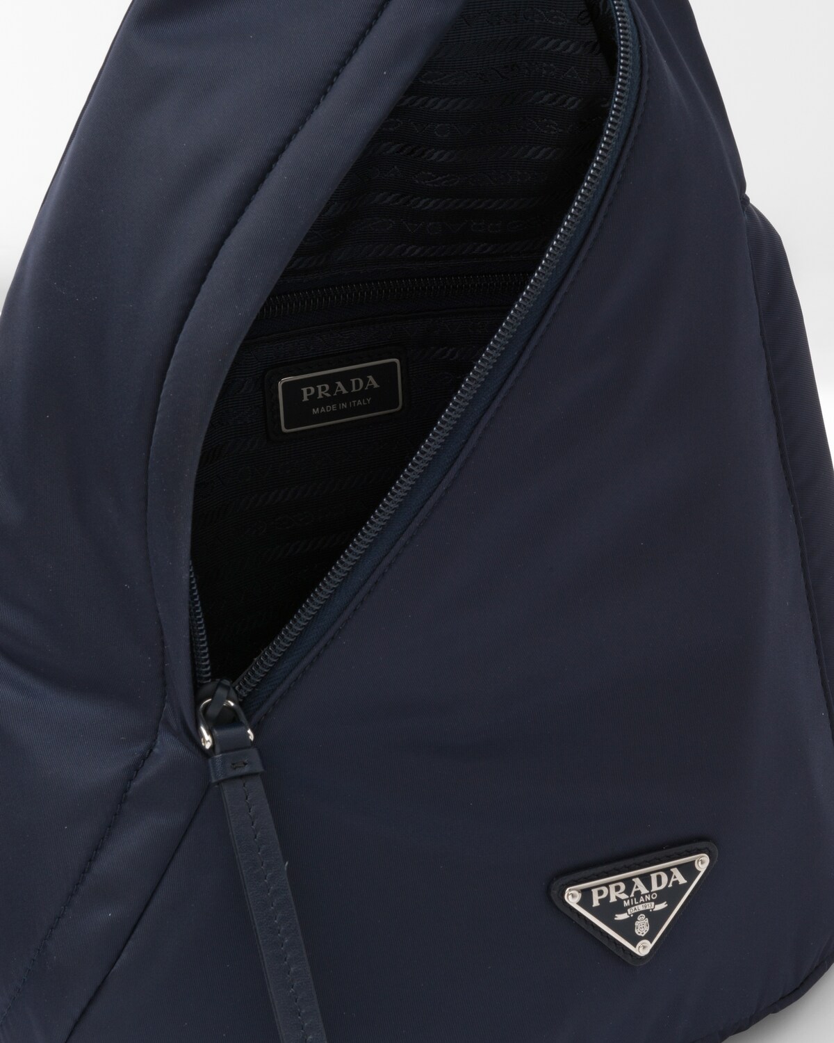 Navy Re-nylon And Leather Backpack | PRADA