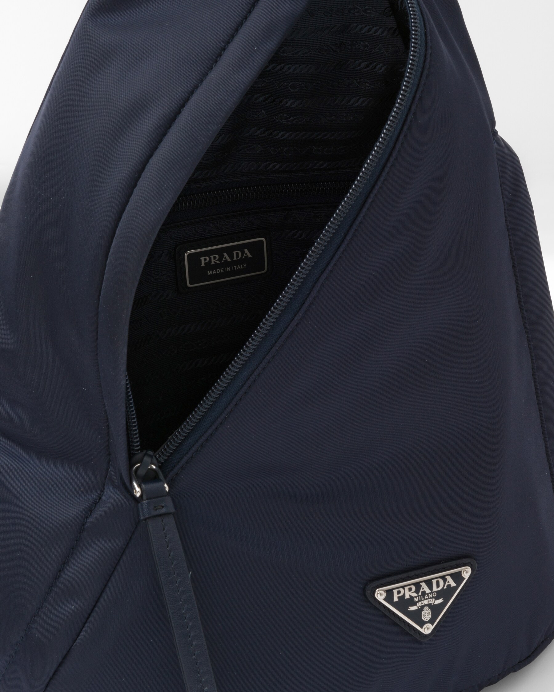 Navy Re-nylon And Leather Backpack | PRADA