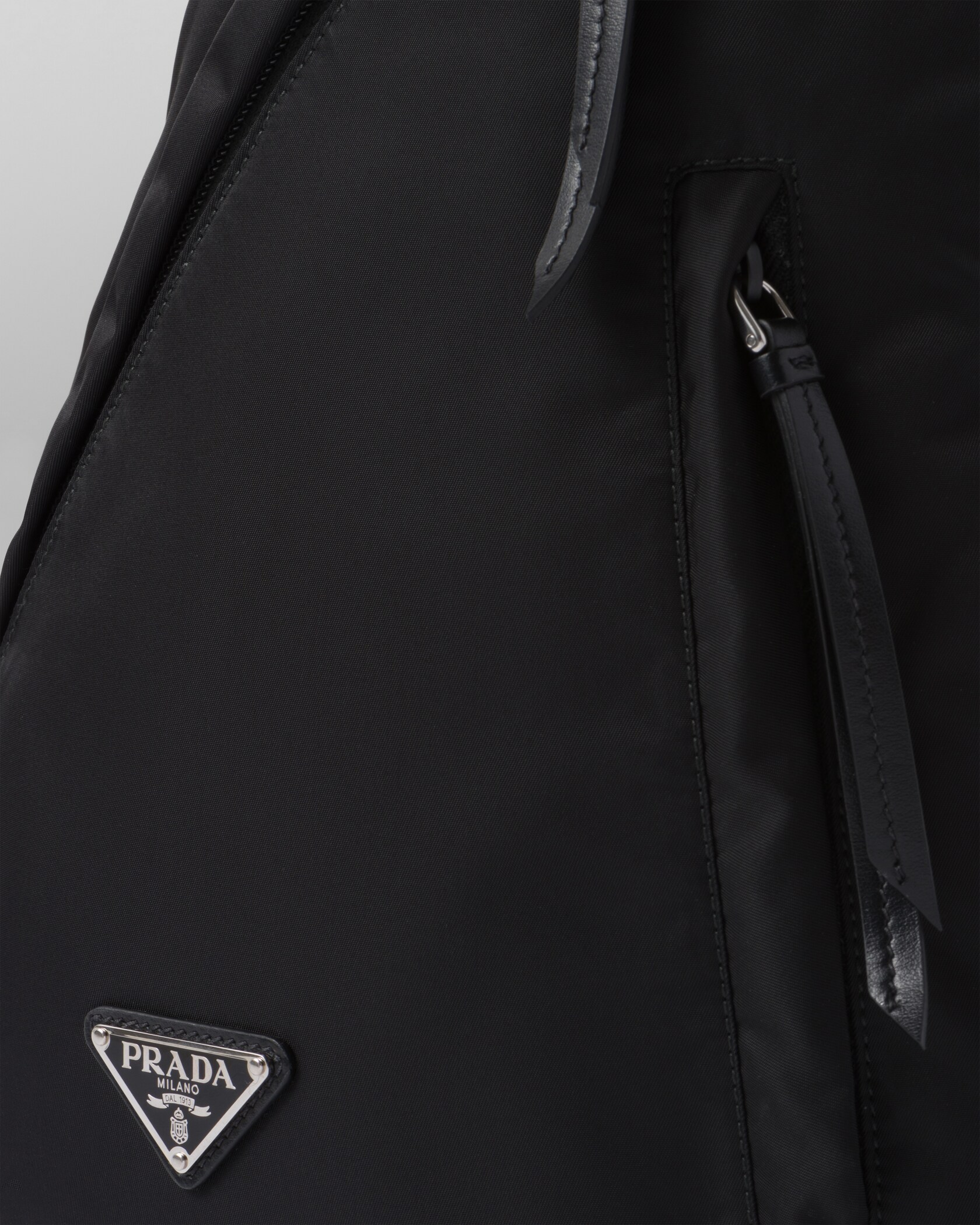 Black Re-nylon And Leather Backpack | PRADA