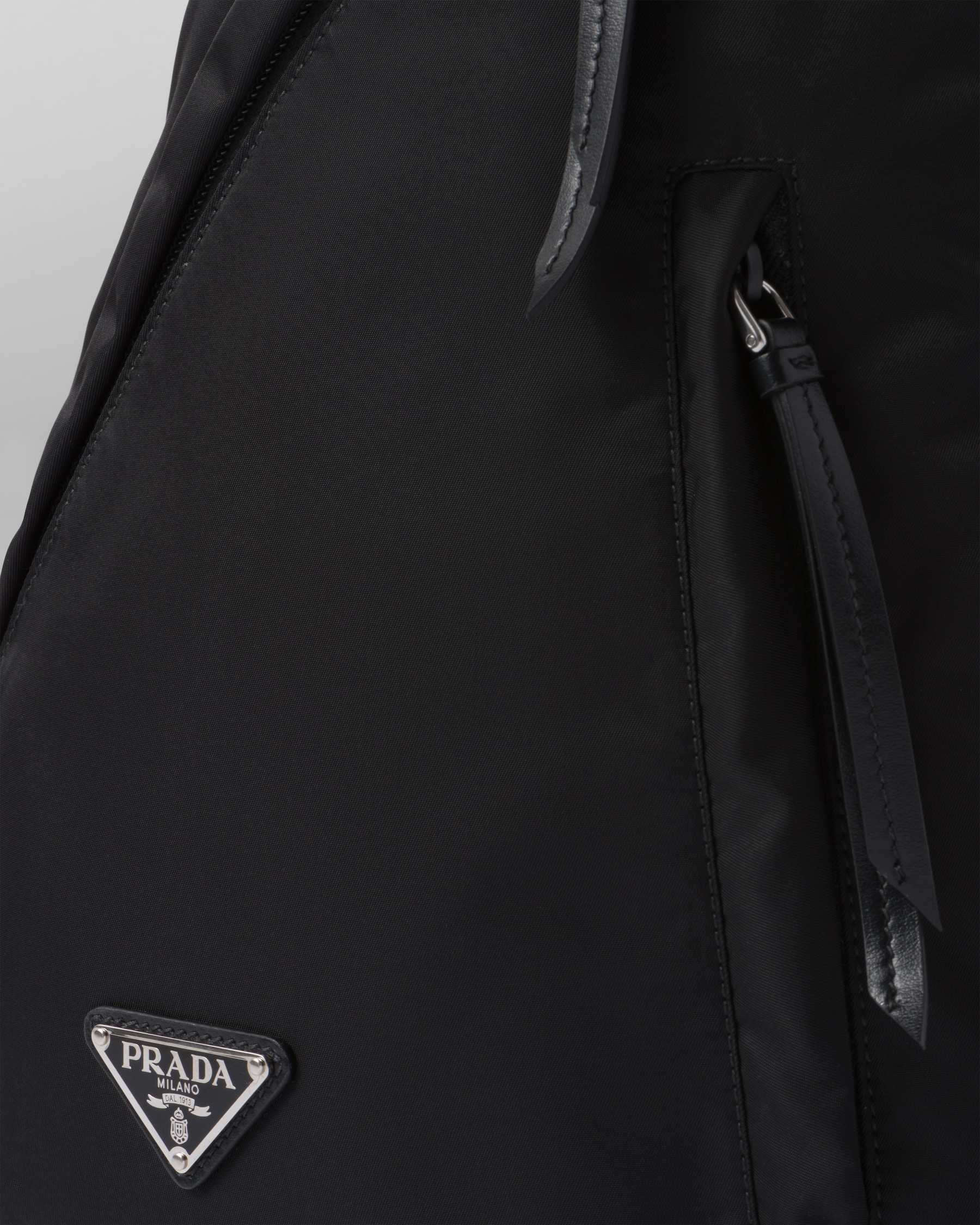 Black Re-nylon And Leather Backpack | PRADA