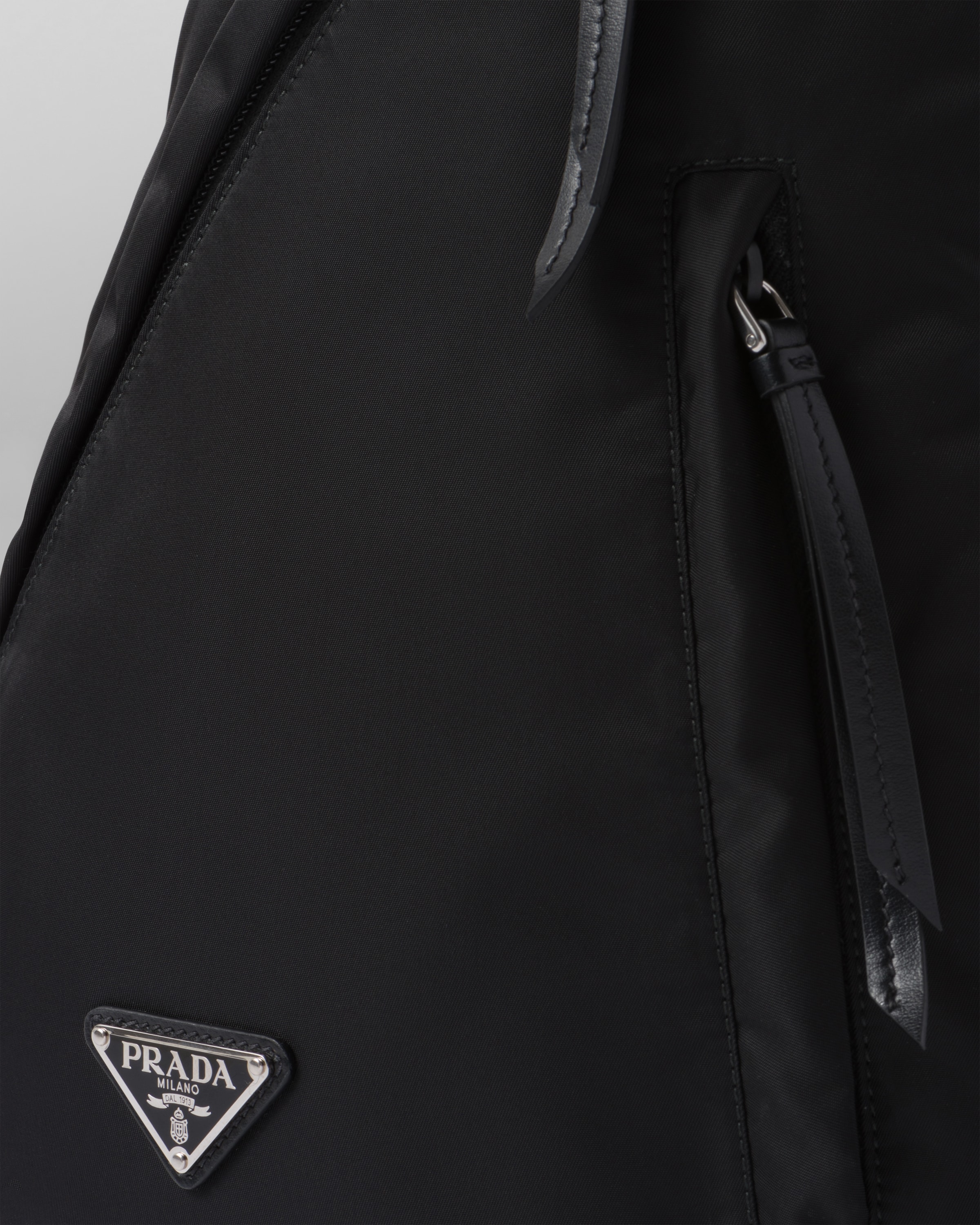 Black Re-nylon And Leather Backpack | PRADA