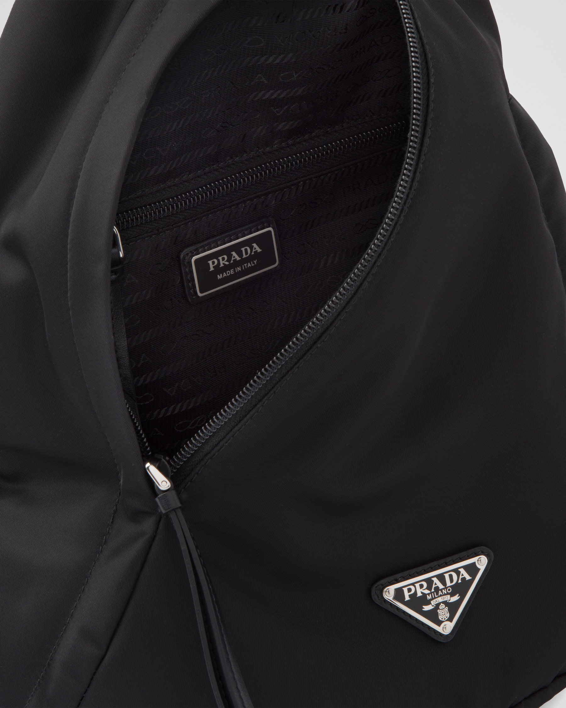 Black Re-nylon And Leather Backpack | PRADA