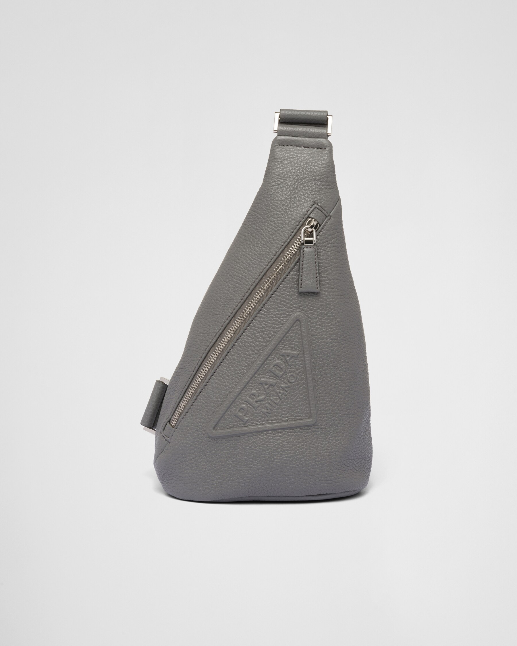 Marble Gray Prada Cross Leather Bag | PRADA