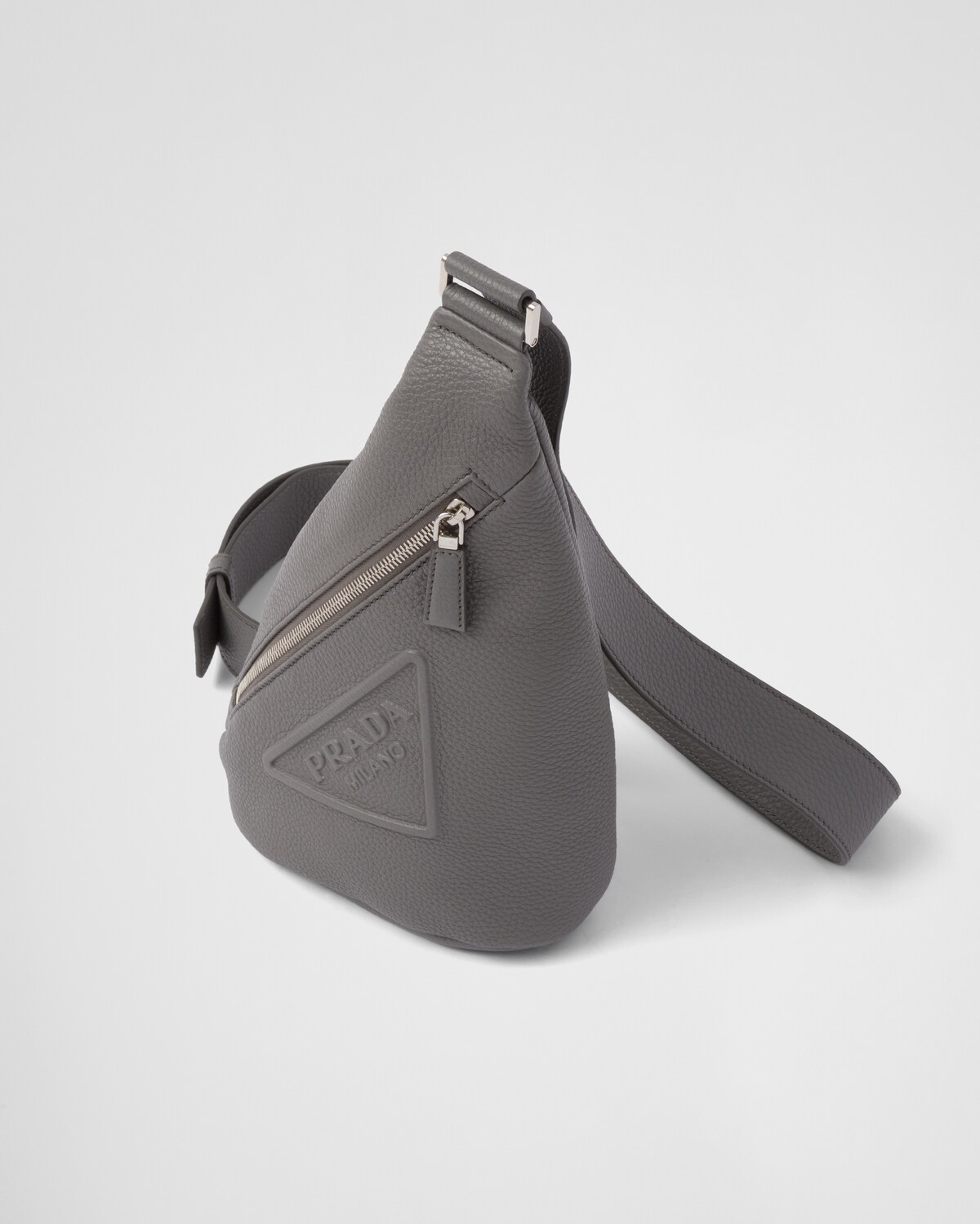 Marble Gray Prada Cross Leather Bag | PRADA