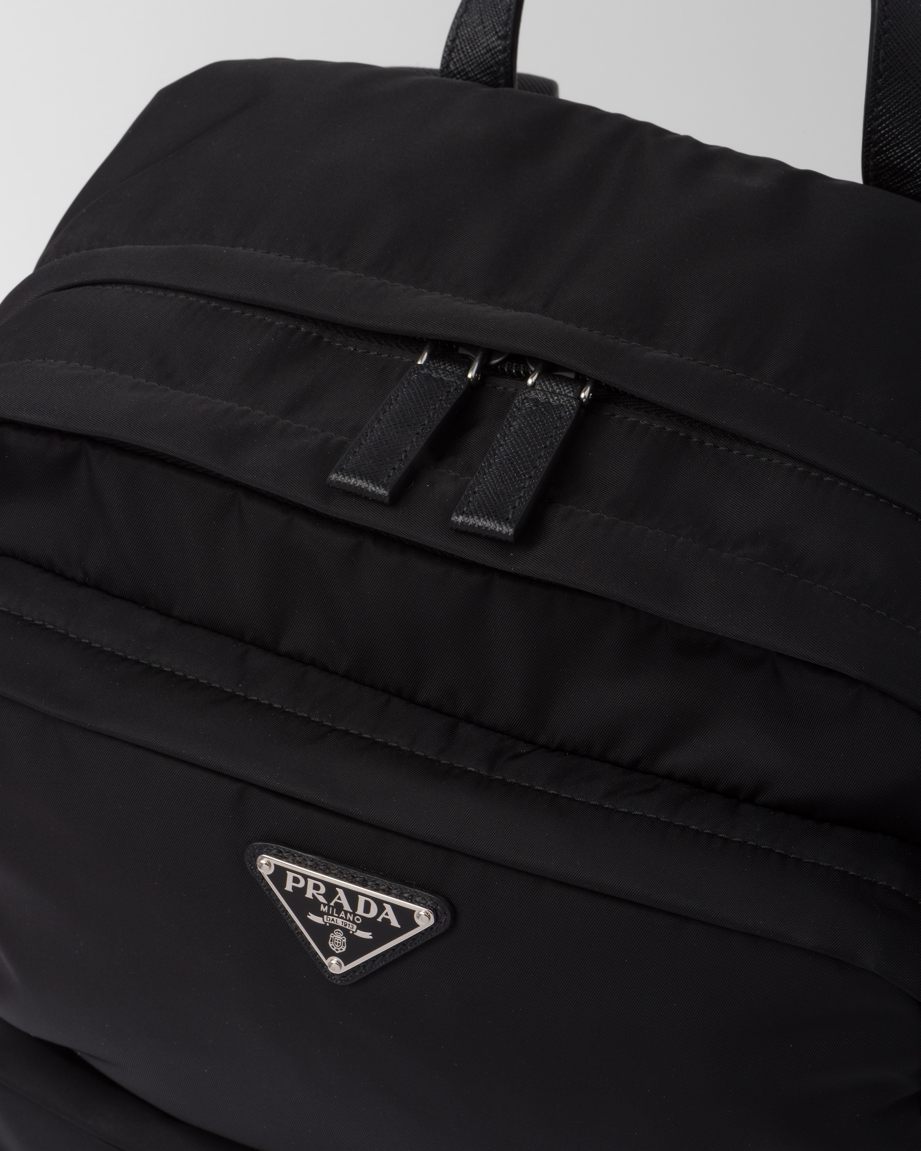 Black Re-nylon And Saffiano Leather Backpack | PRADA