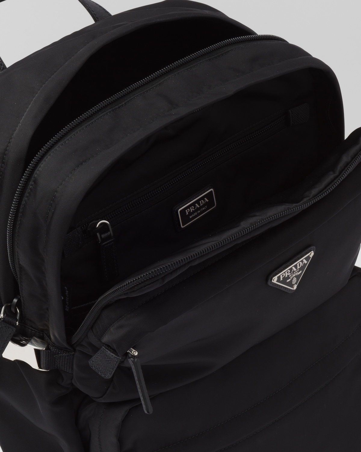 Black Re-nylon And Saffiano Leather Backpack | PRADA