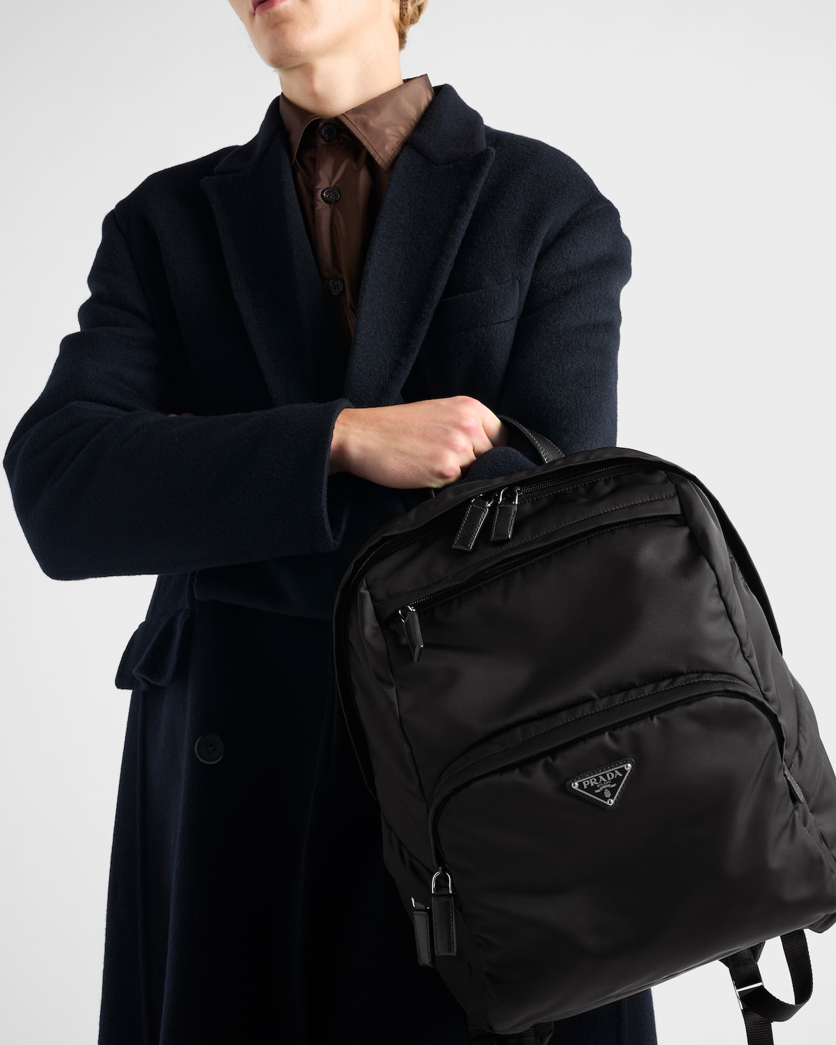 Black Re-nylon And Saffiano Leather Backpack | PRADA