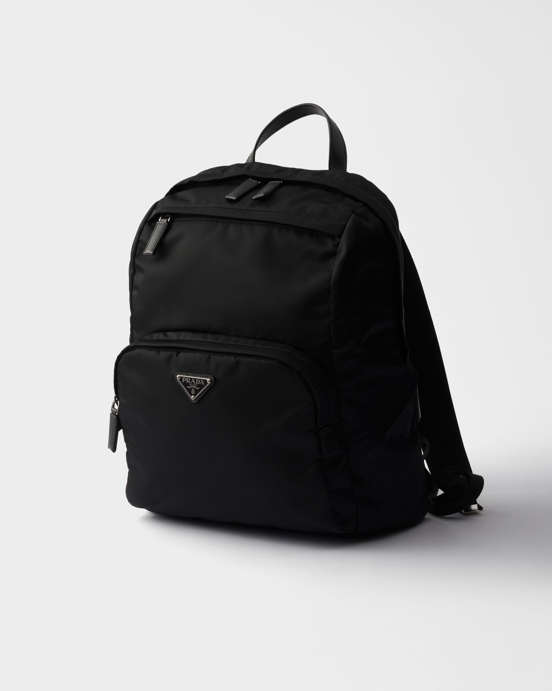 Black Re-nylon And Saffiano Leather Backpack | PRADA