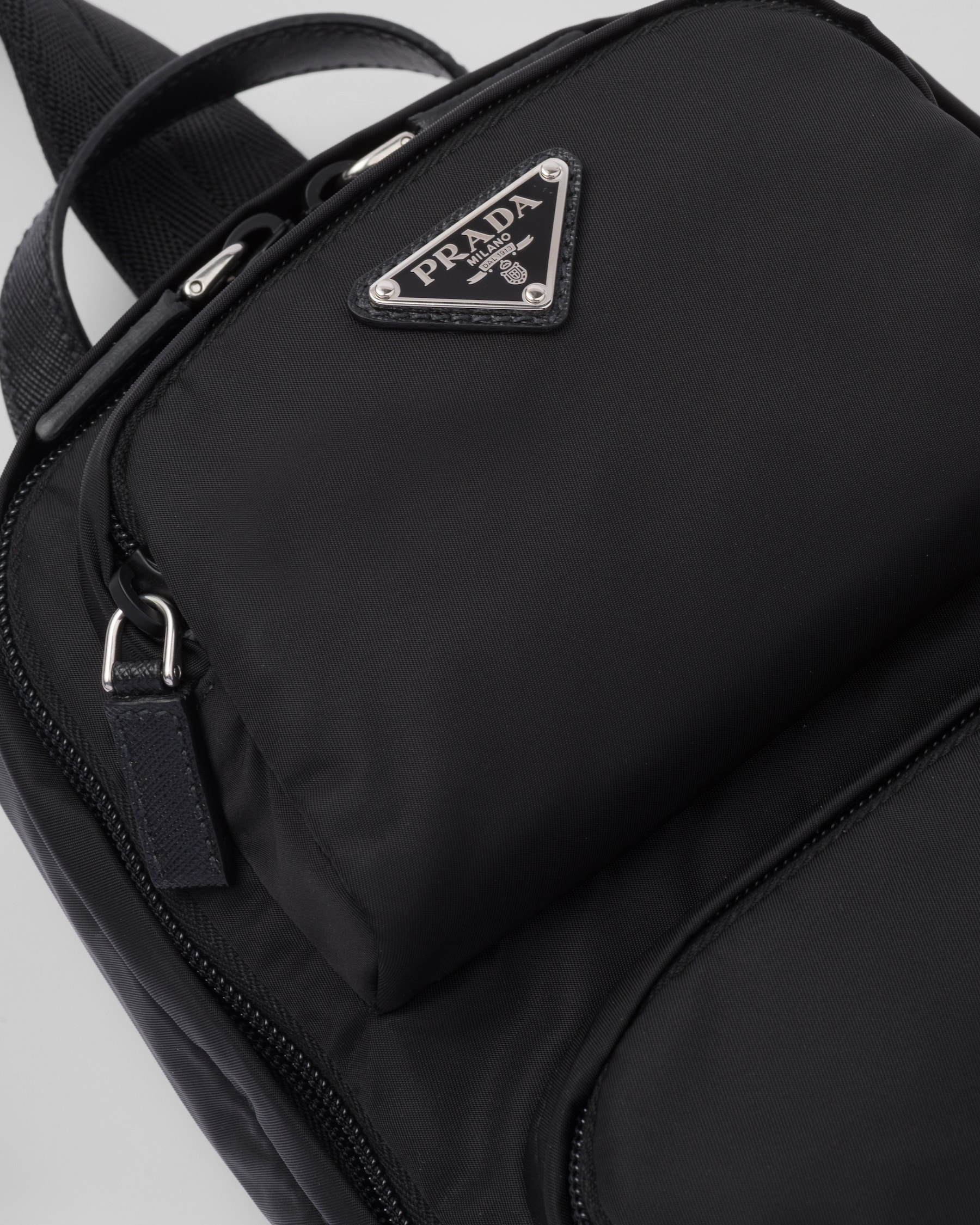 Black Re-nylon And Saffiano Leather Backpack | PRADA