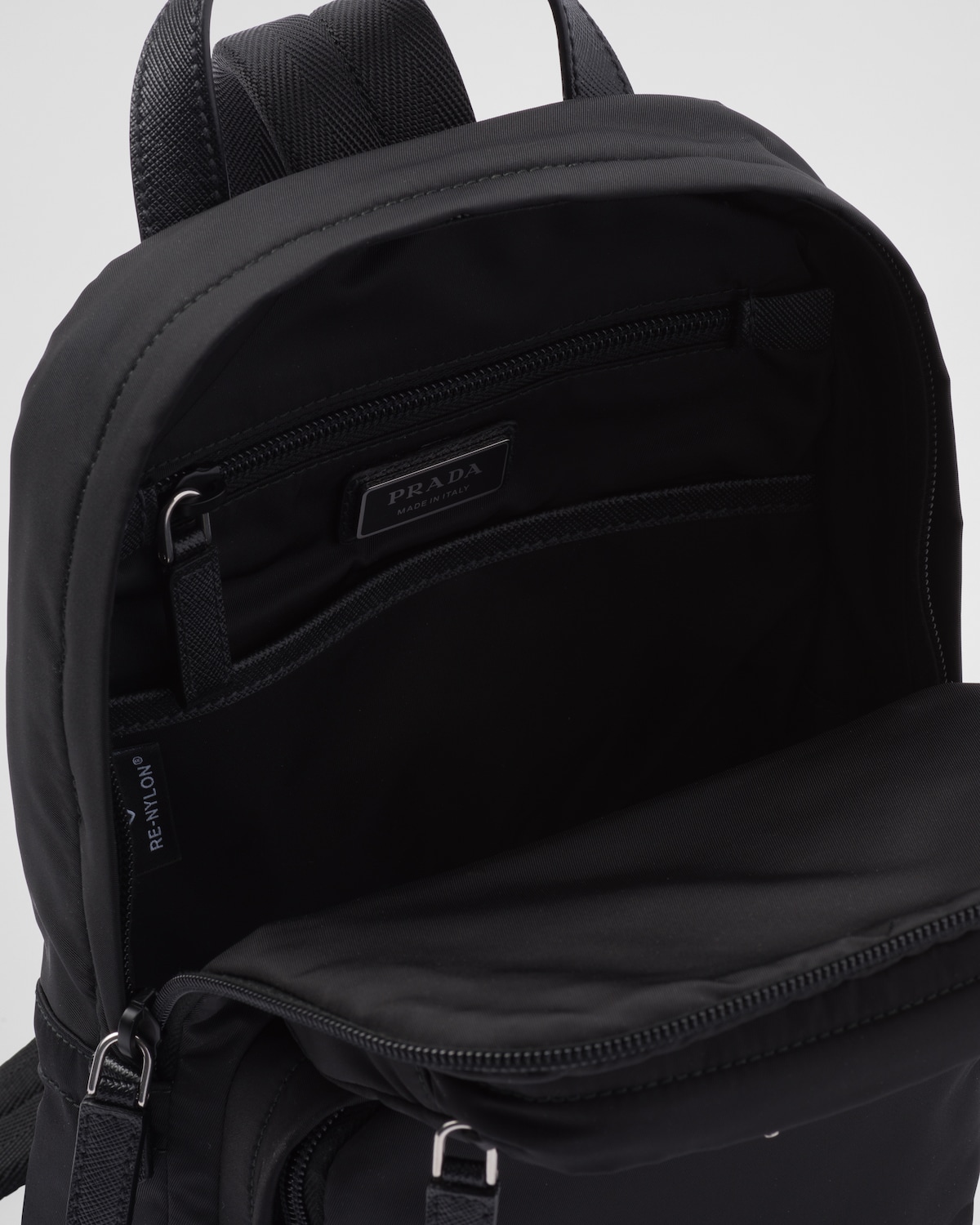 Black Re-nylon And Saffiano Leather Backpack | PRADA