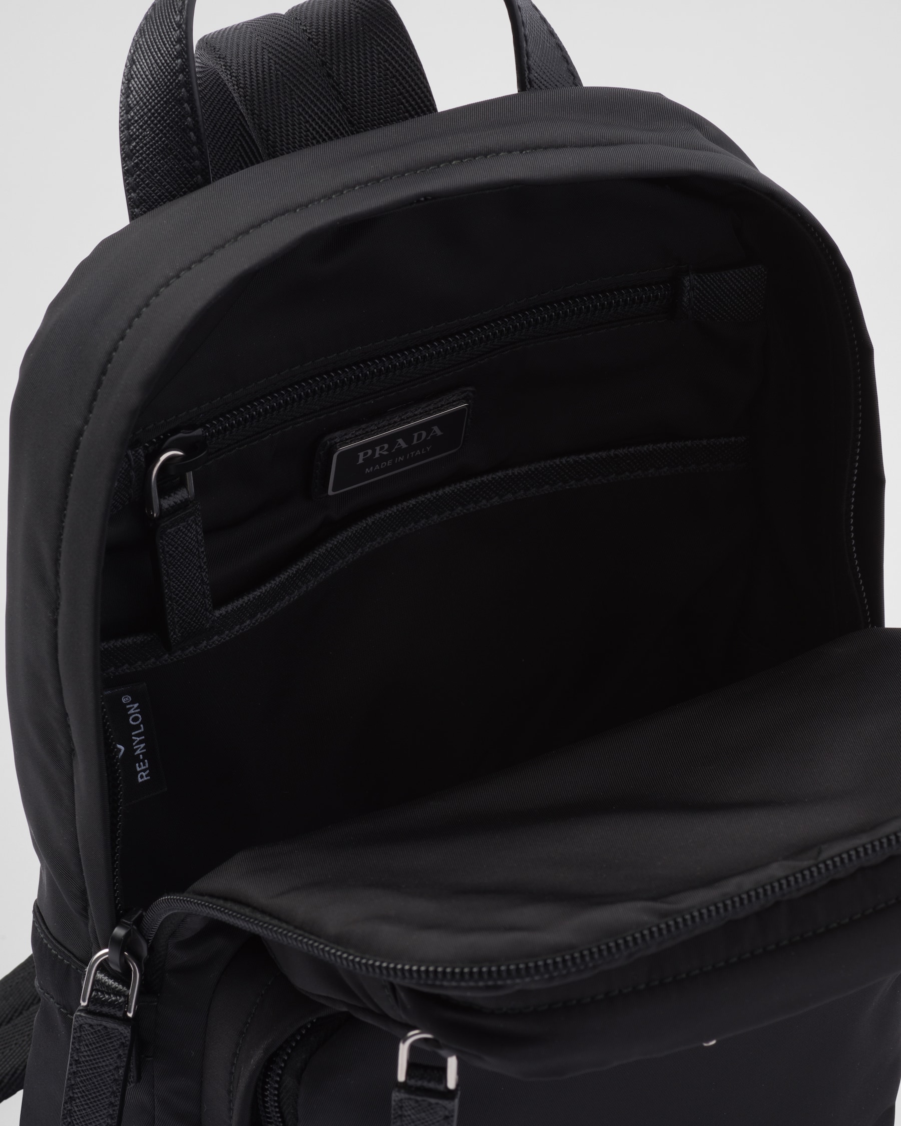 Black Re-nylon And Saffiano Leather Backpack | PRADA