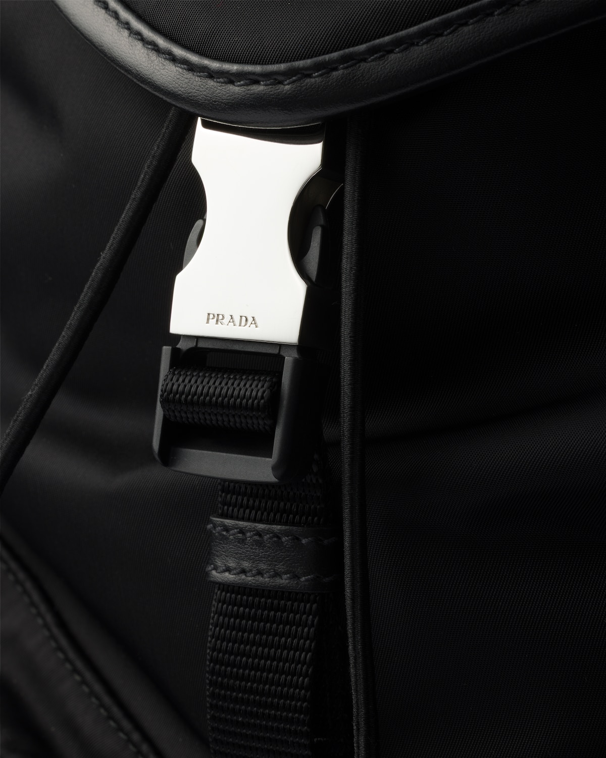 ブラック Re-nylon Xレザー バックパック | PRADA
