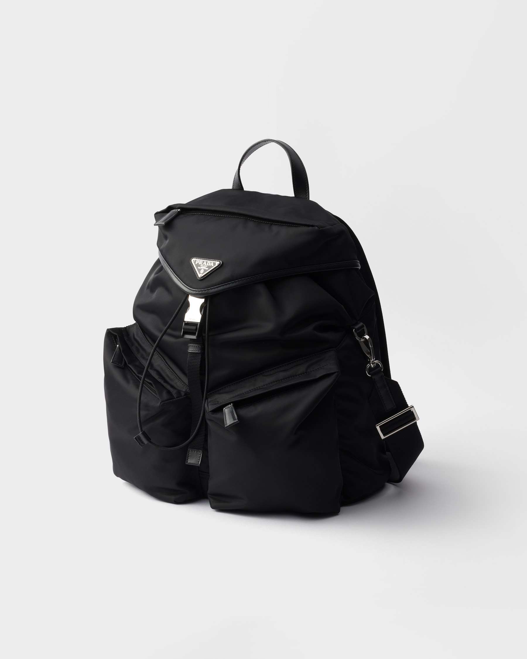 Black Re-nylon And Leather Backpack | PRADA