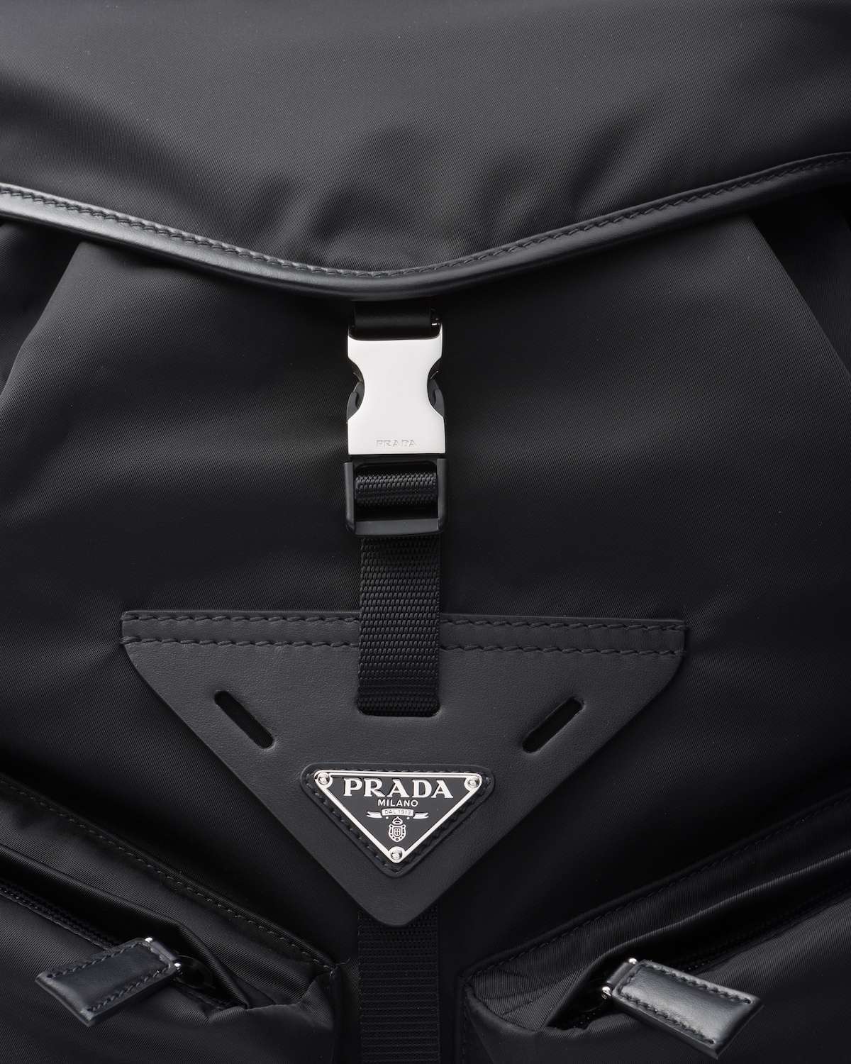 Black Re-nylon And Leather Backpack | PRADA