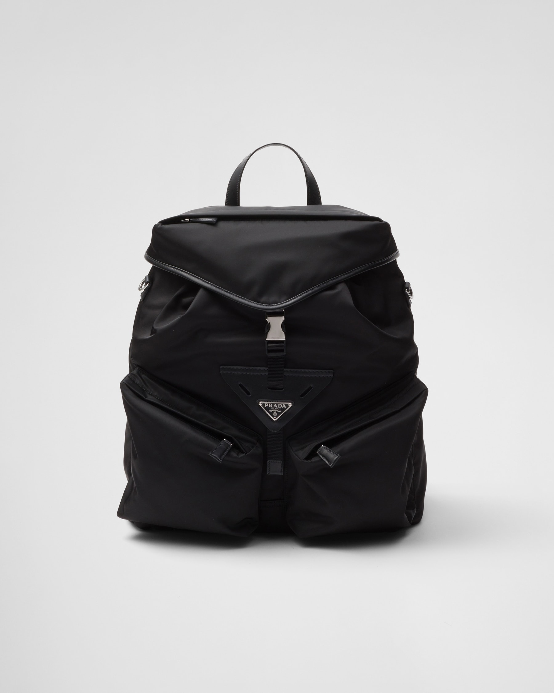 Black Re-nylon And Leather Backpack | PRADA