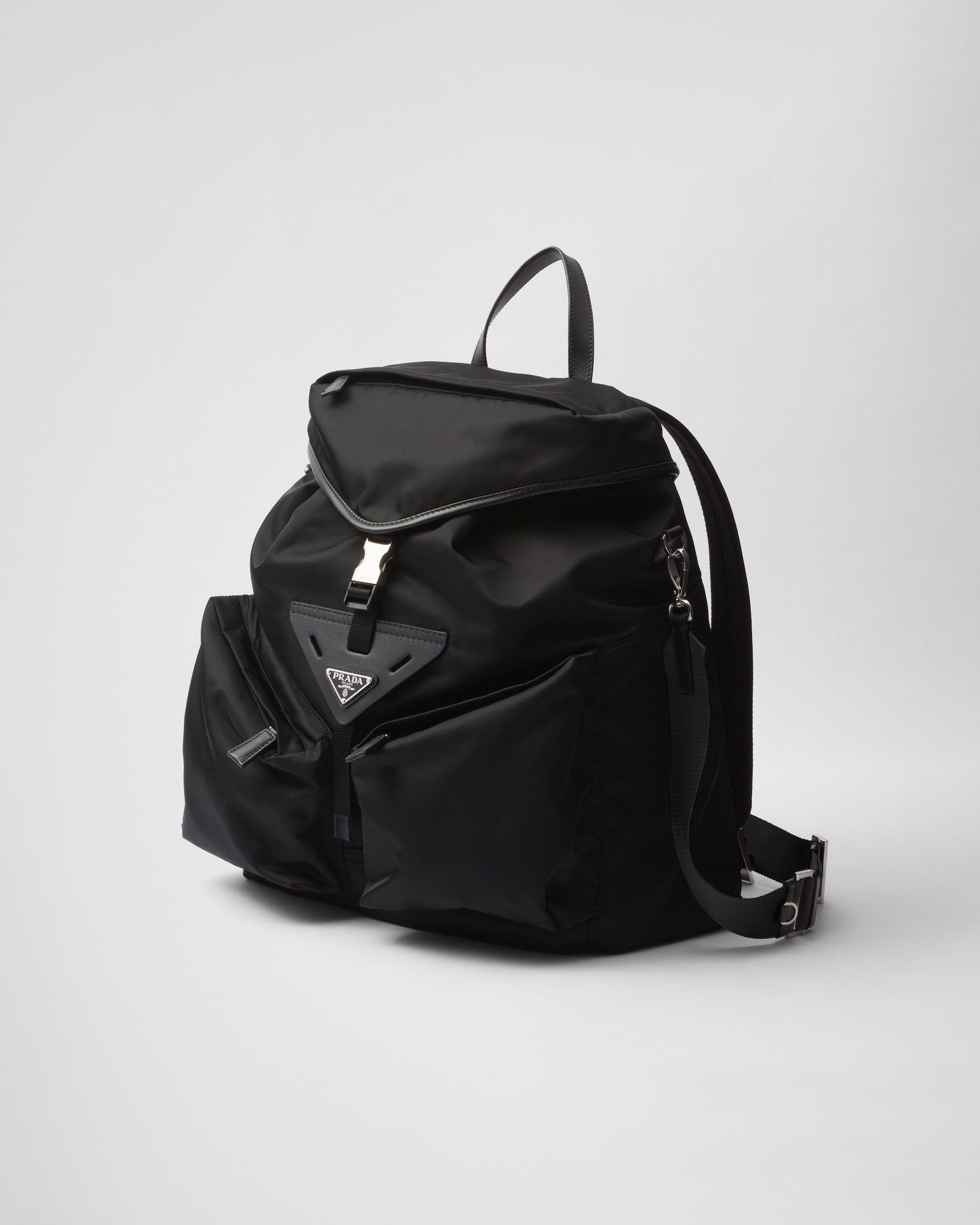 Black Re-nylon And Leather Backpack | PRADA