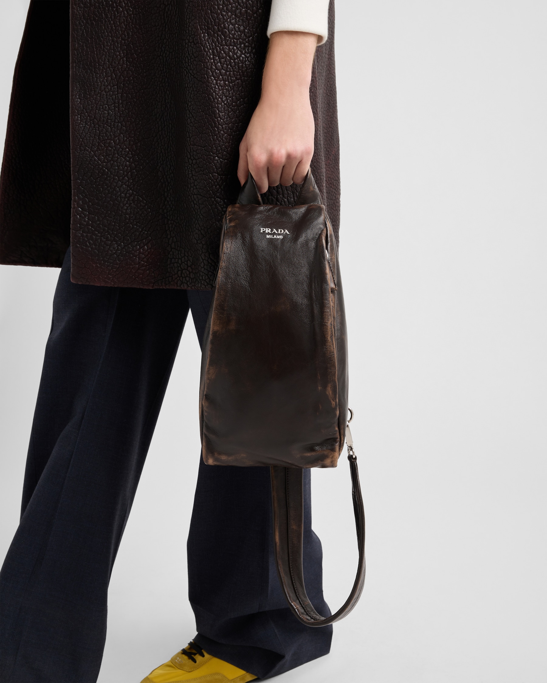 Dark Brown Nappa Leather Backpack | PRADA