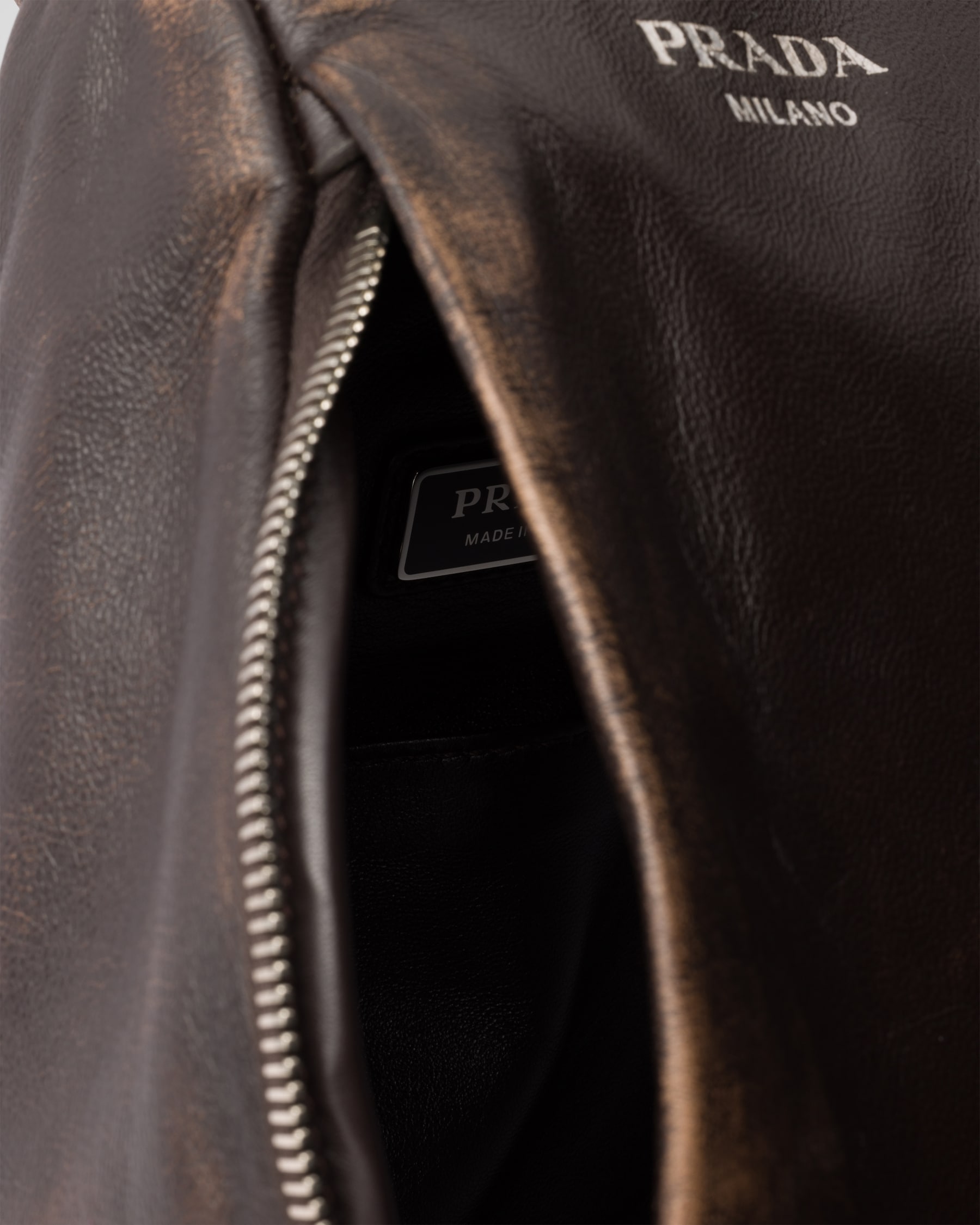 Dark Brown Nappa Leather Backpack | PRADA