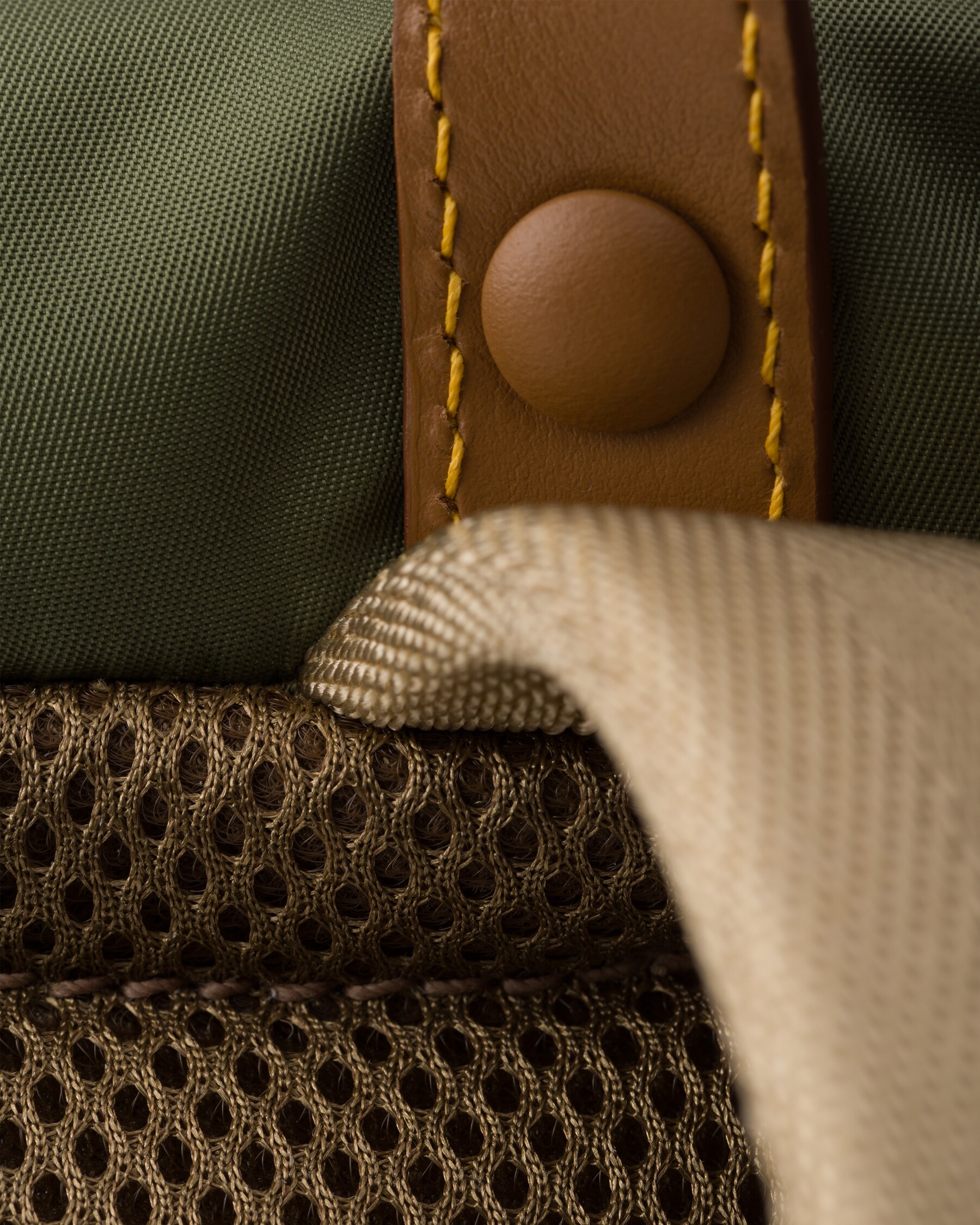 Military/caramel Re-nylon And Leather Backpack | PRADA