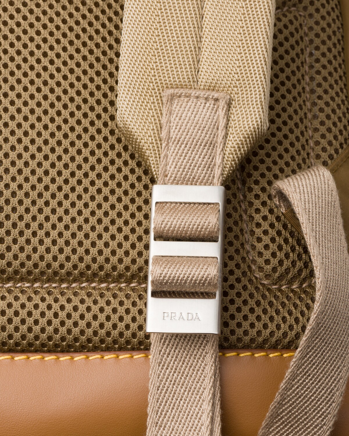Cork Beige Re-nylon And Leather Backpack | PRADA