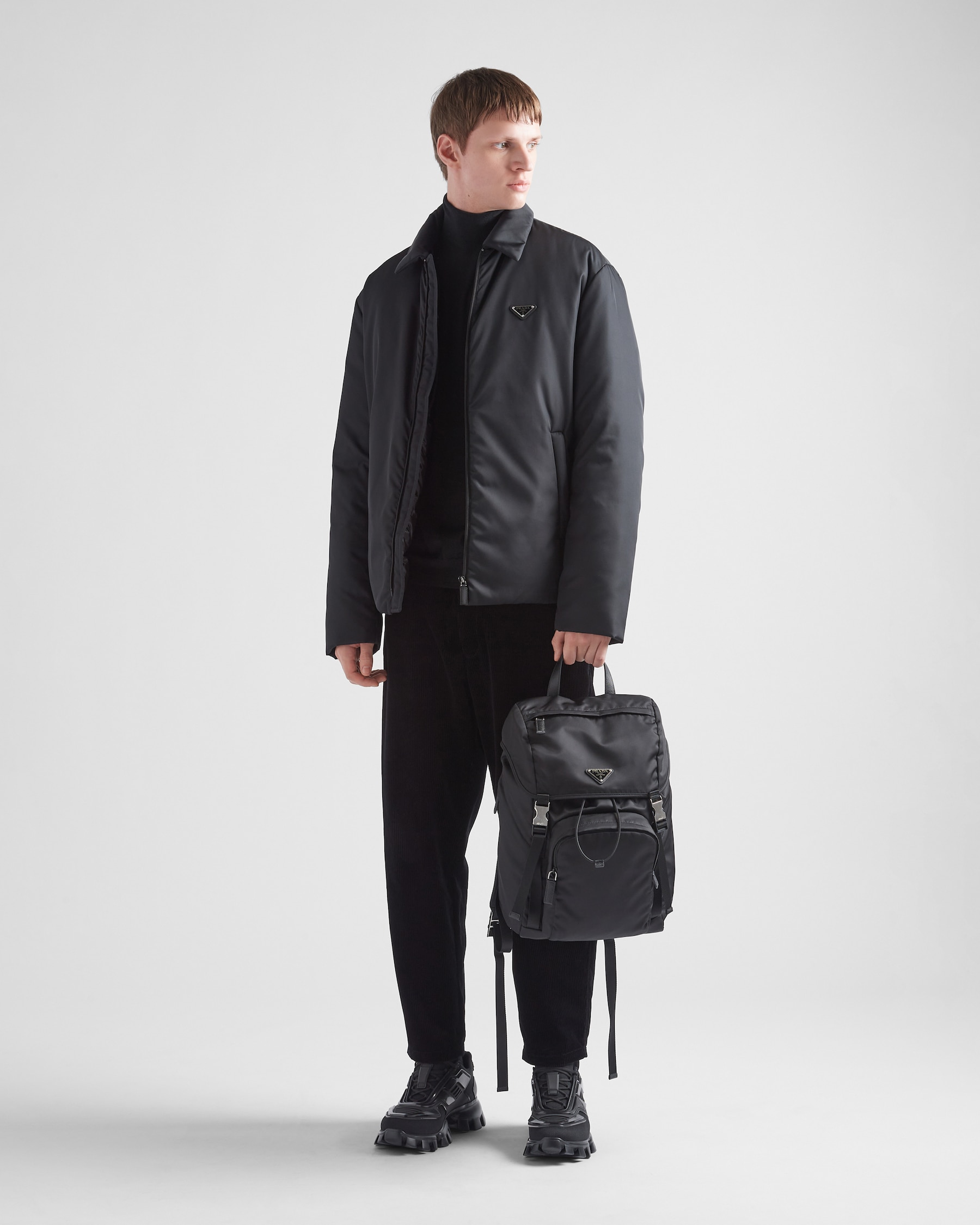 Black Re-nylon And Saffiano Leather Backpack | PRADA