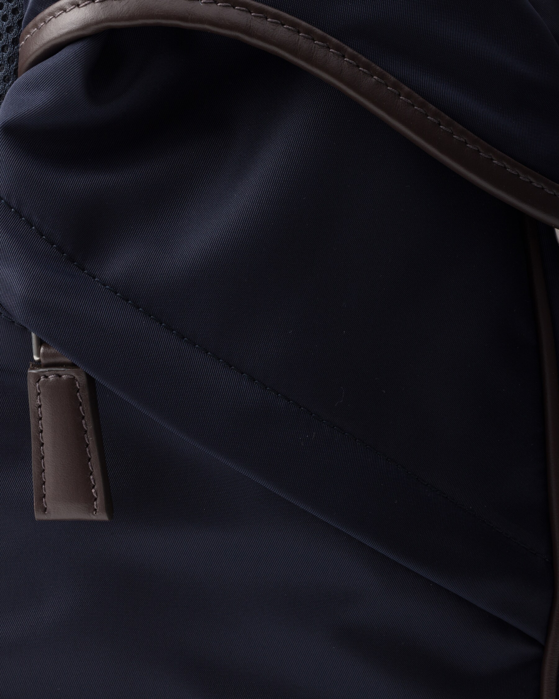 Blue/coffee Re-nylon And Leather Backpack | PRADA