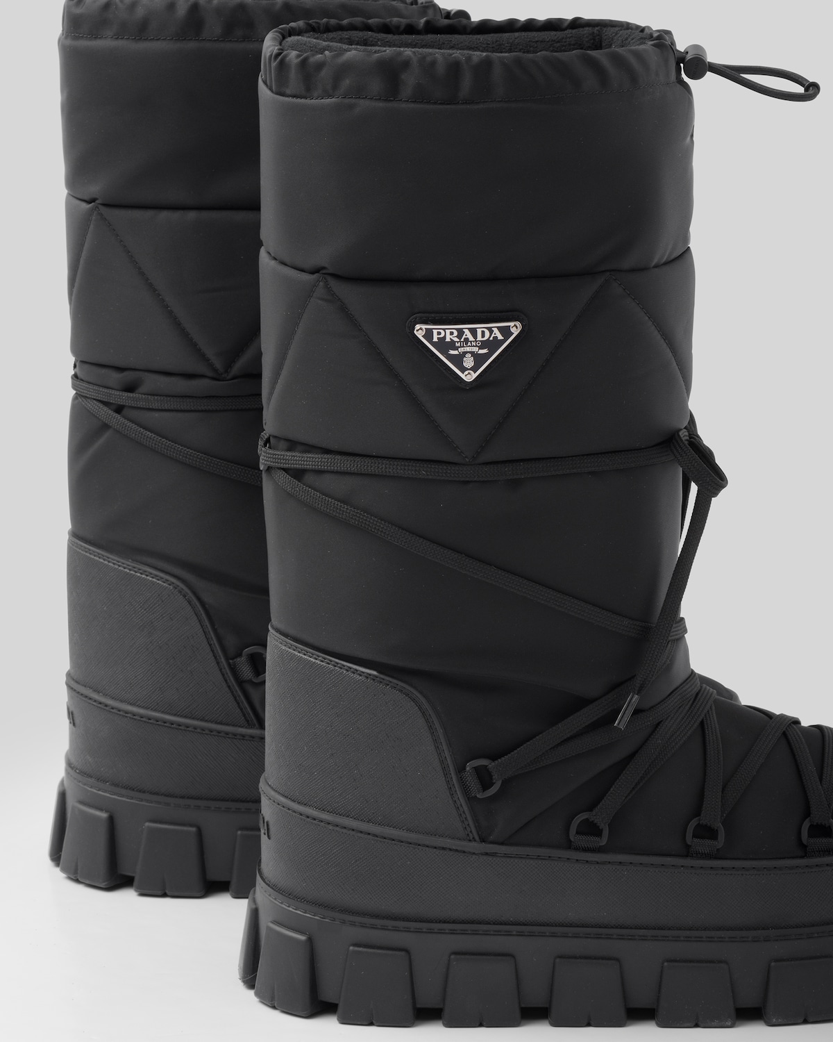 Black Nylon Gabardine Après Ski Boots | PRADA