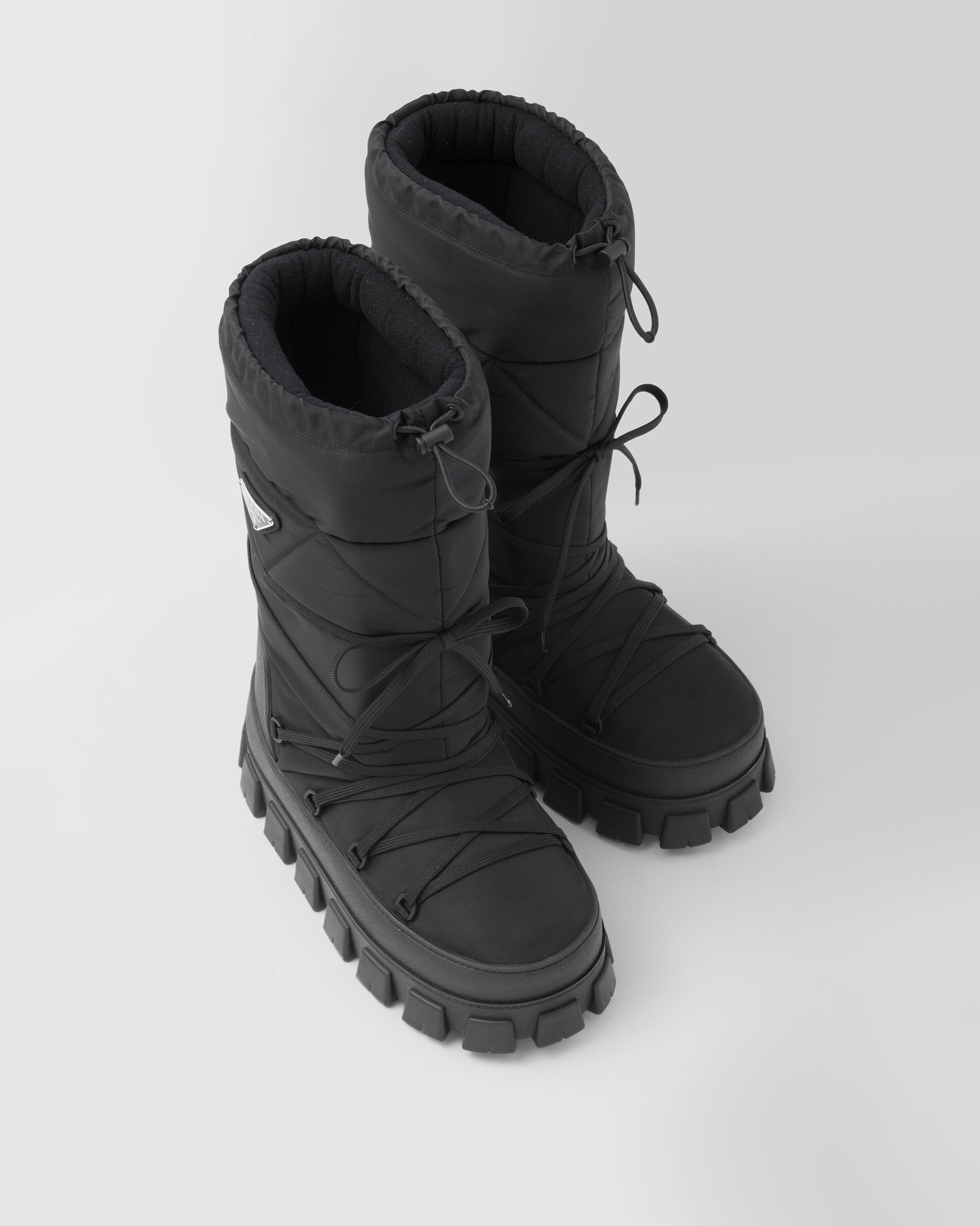 Botas après-ski de gabardina de nylon Negro | Prada