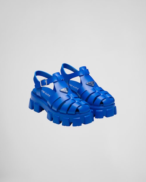 Sapphire Blue Rubber sandals | Prada