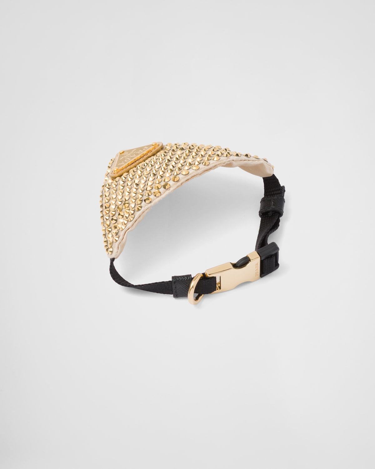 Platinum Crystal-studded Satin Pet Collar | PRADA