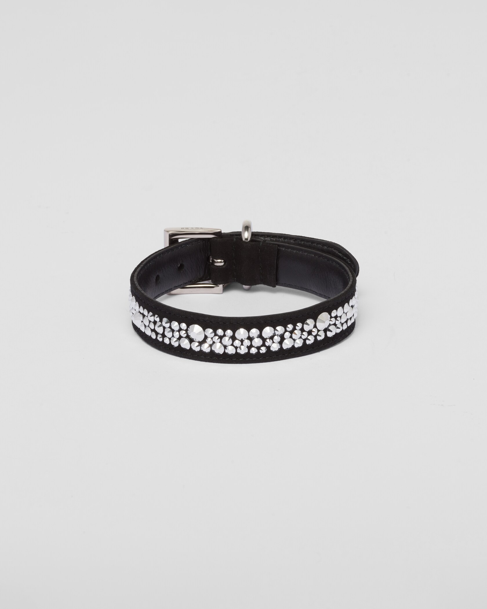 Metal Crystal-studded Suede Pet Collar | PRADA
