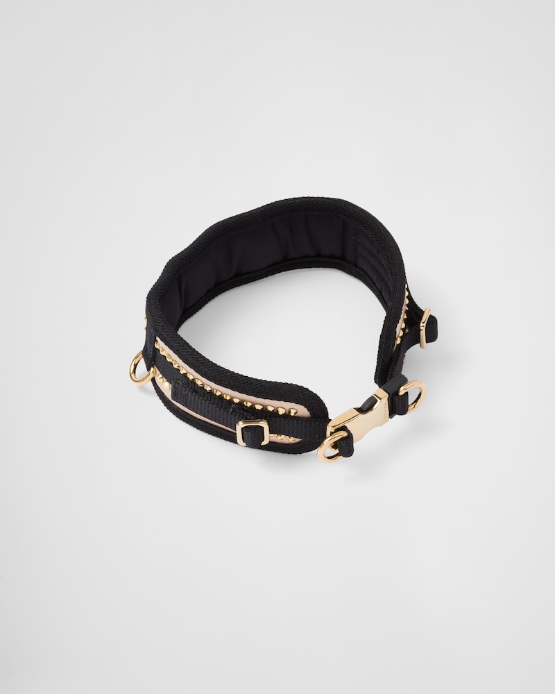 Platinum Crystal-studded Satin Pet Collar | PRADA