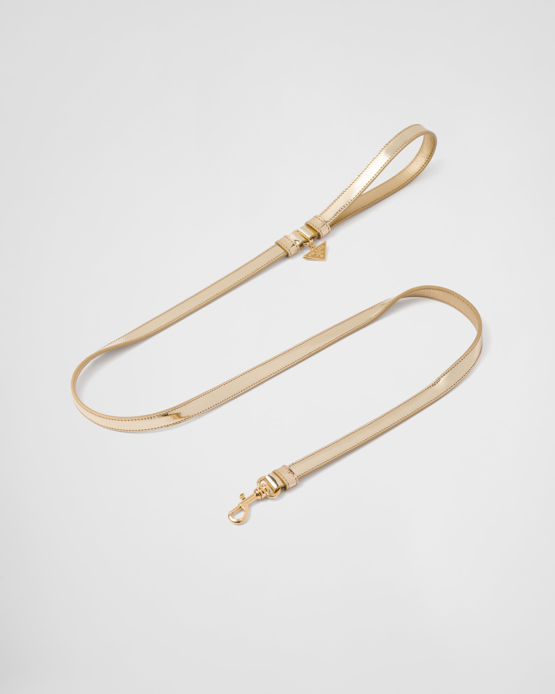 Platinum Brushed Leather Pet Leash | PRADA